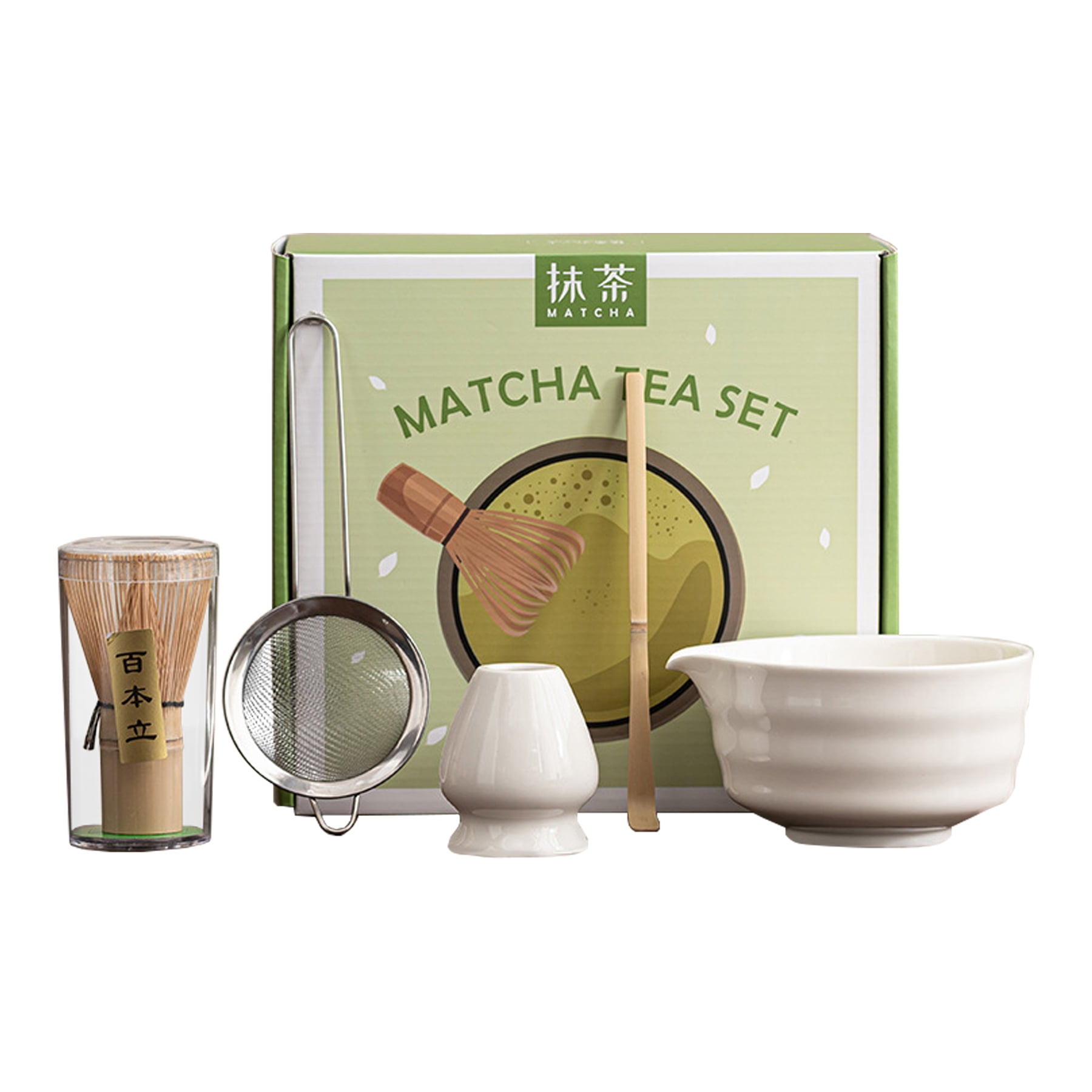 WLGJL Matcha Whisk Set, Japanese Tea Set (5pcs) includes Matcha Bowl ...