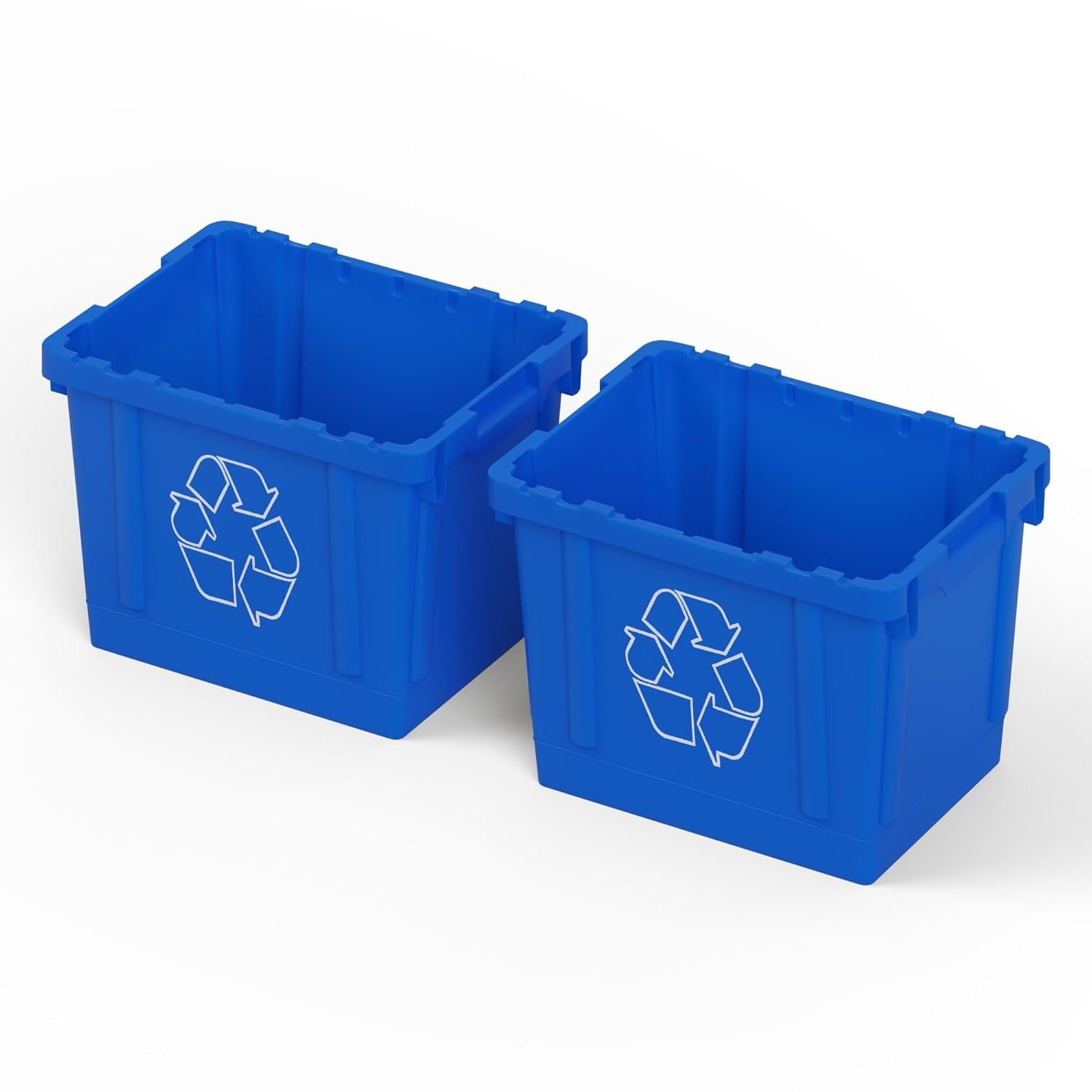 WLGSG 14 Gallon Rectangular Blue Recycling Bin | 2 Pack | Inside ...