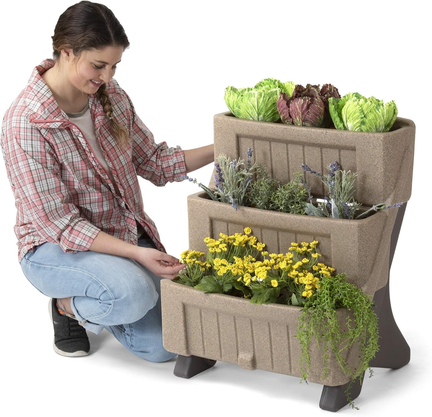 WLGSG 3-Level Multi Tiered Planter – Larger Planter Boxes for Indoor ...