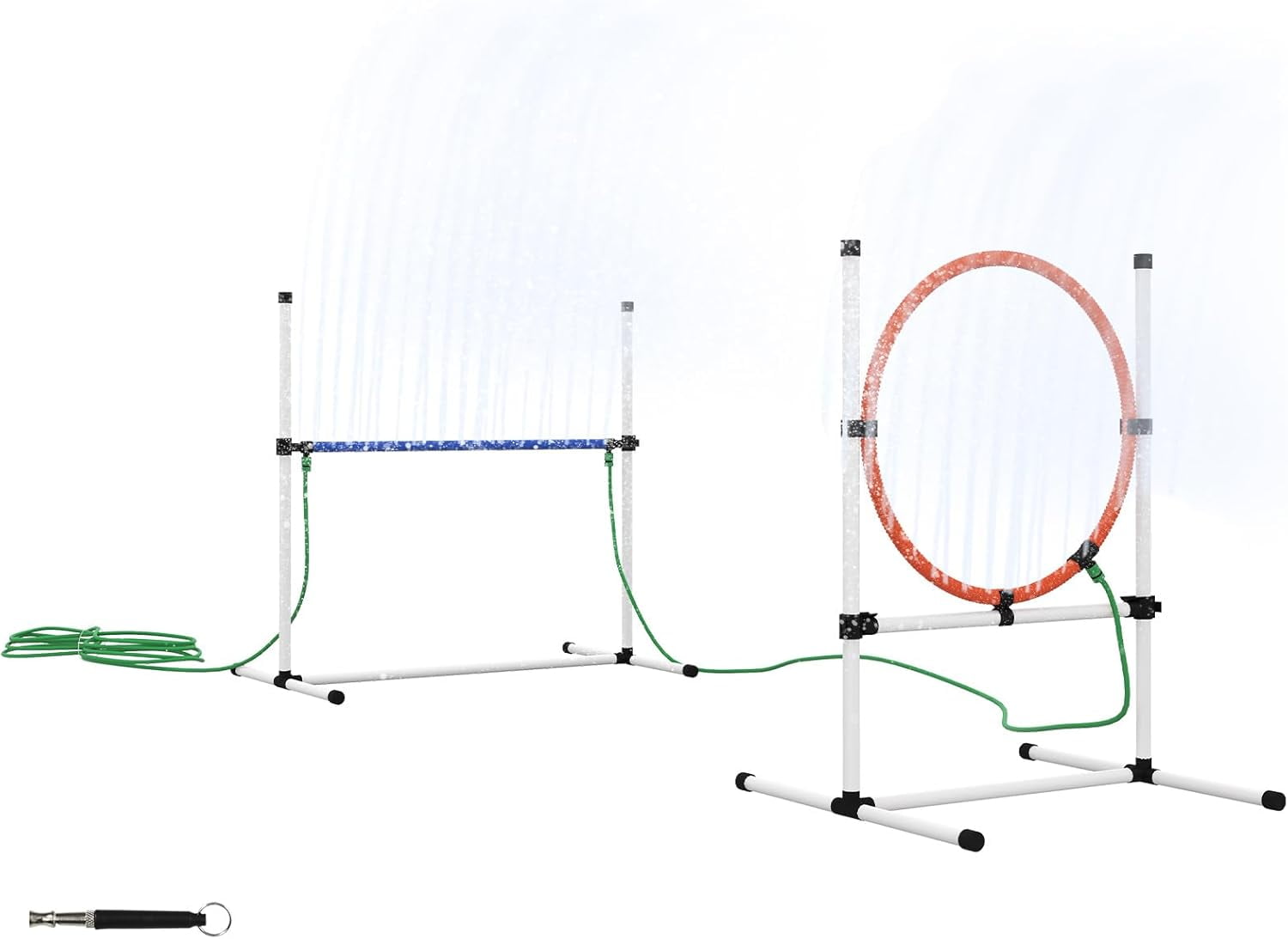 WLGSG 3 Piece Dog Agility Training Equipment Set with Spray Water Tube ...