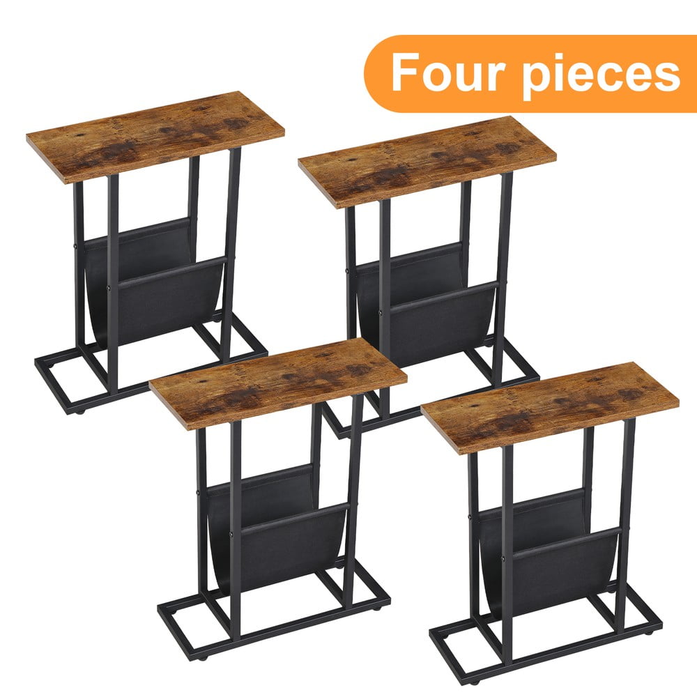 WLGSG 4-Pack Narrow Side End Tables, Sofa Snack Tables & Space Savers ...