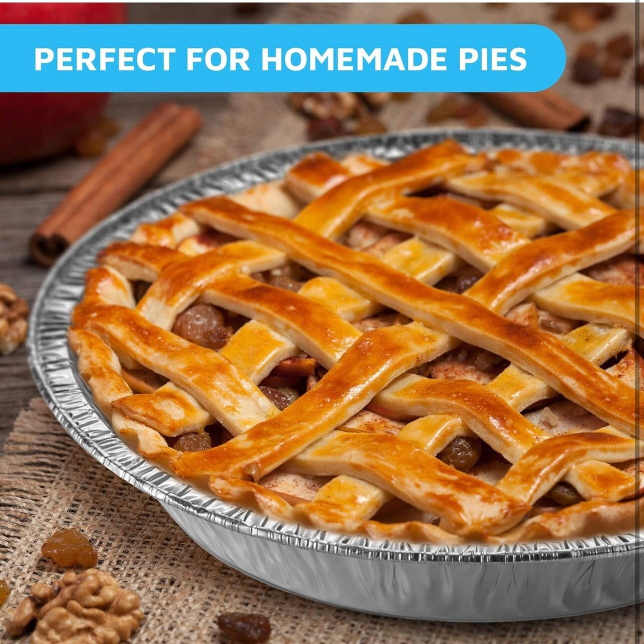 WLGSG 9" Pie Pans- Aluminum Foil Pie Tins,Heavy-duty, Baking Tin Plates ...
