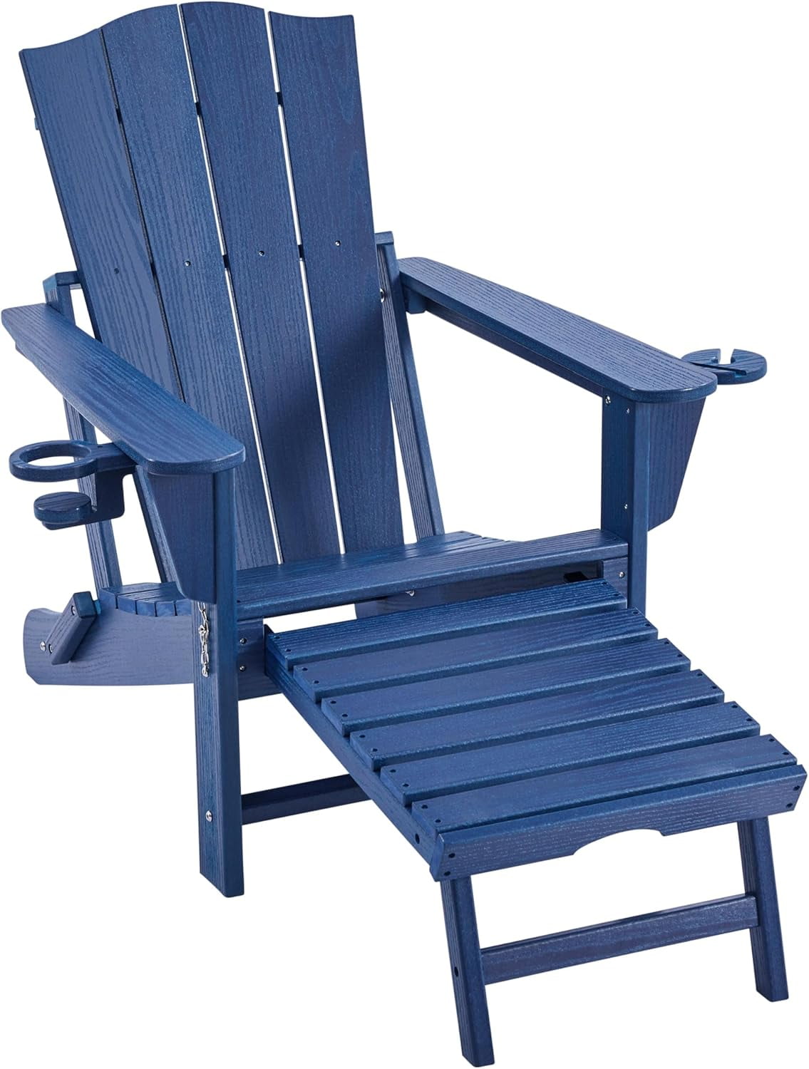 WLGSG Adirondack Chair with Retractable Ottoman, All Weather Patio ...