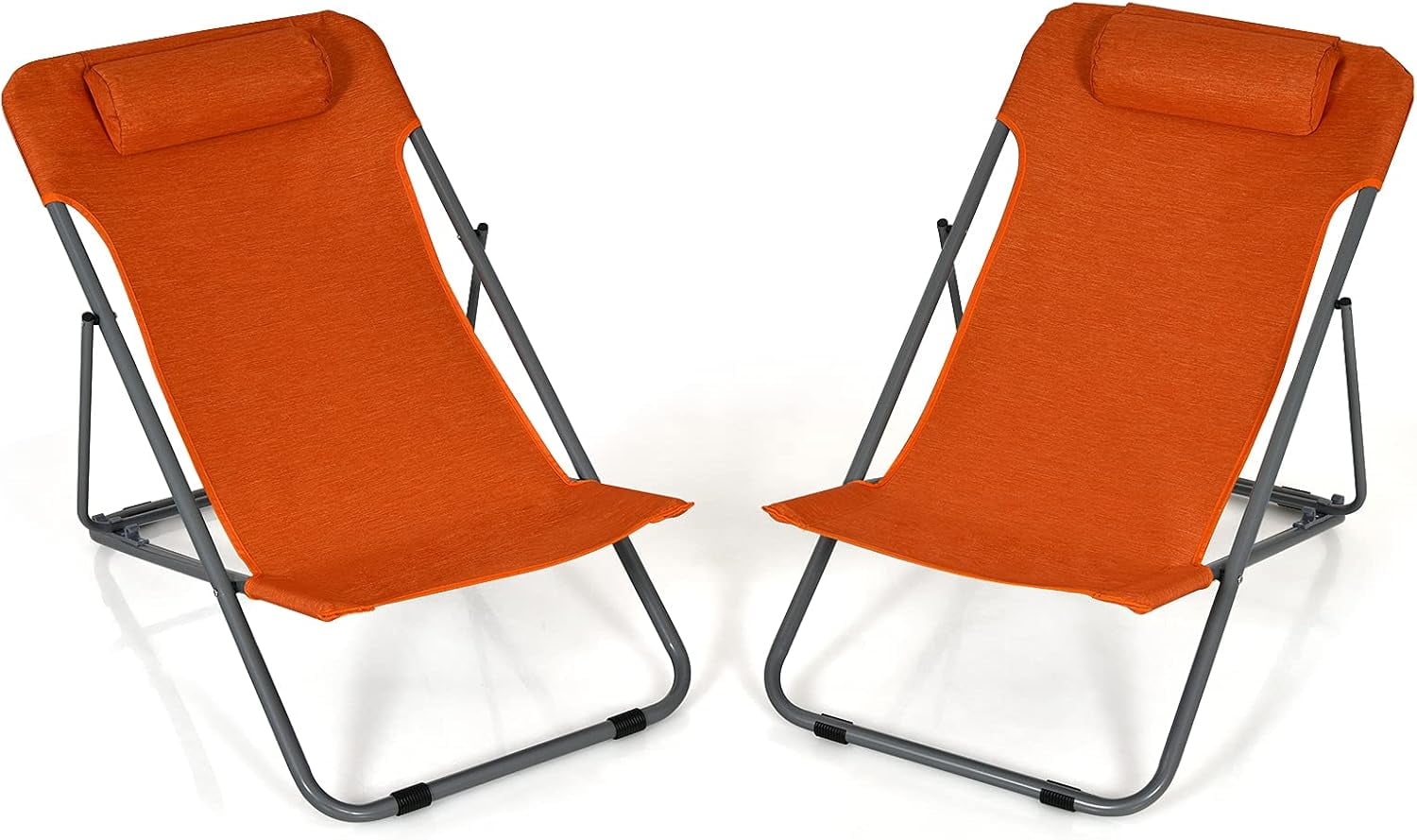 WLGSG Beach Sling Chair for Adults, 2 Pcs Portable Folding Camping ...