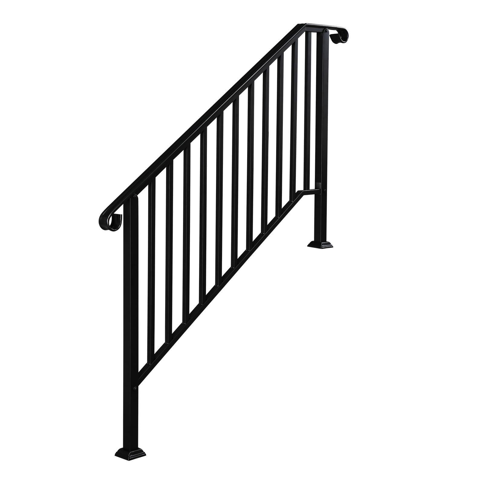 WLGSG Handrails for Outdoor Steps, 3-4 Step Stair Hand Rail Kit ...