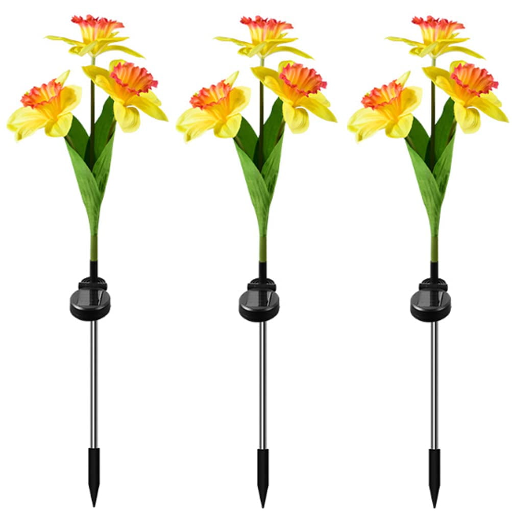 WLH Solar Flower Lights Outdoor, Solar Powered Daffodils Lights IP65 ...