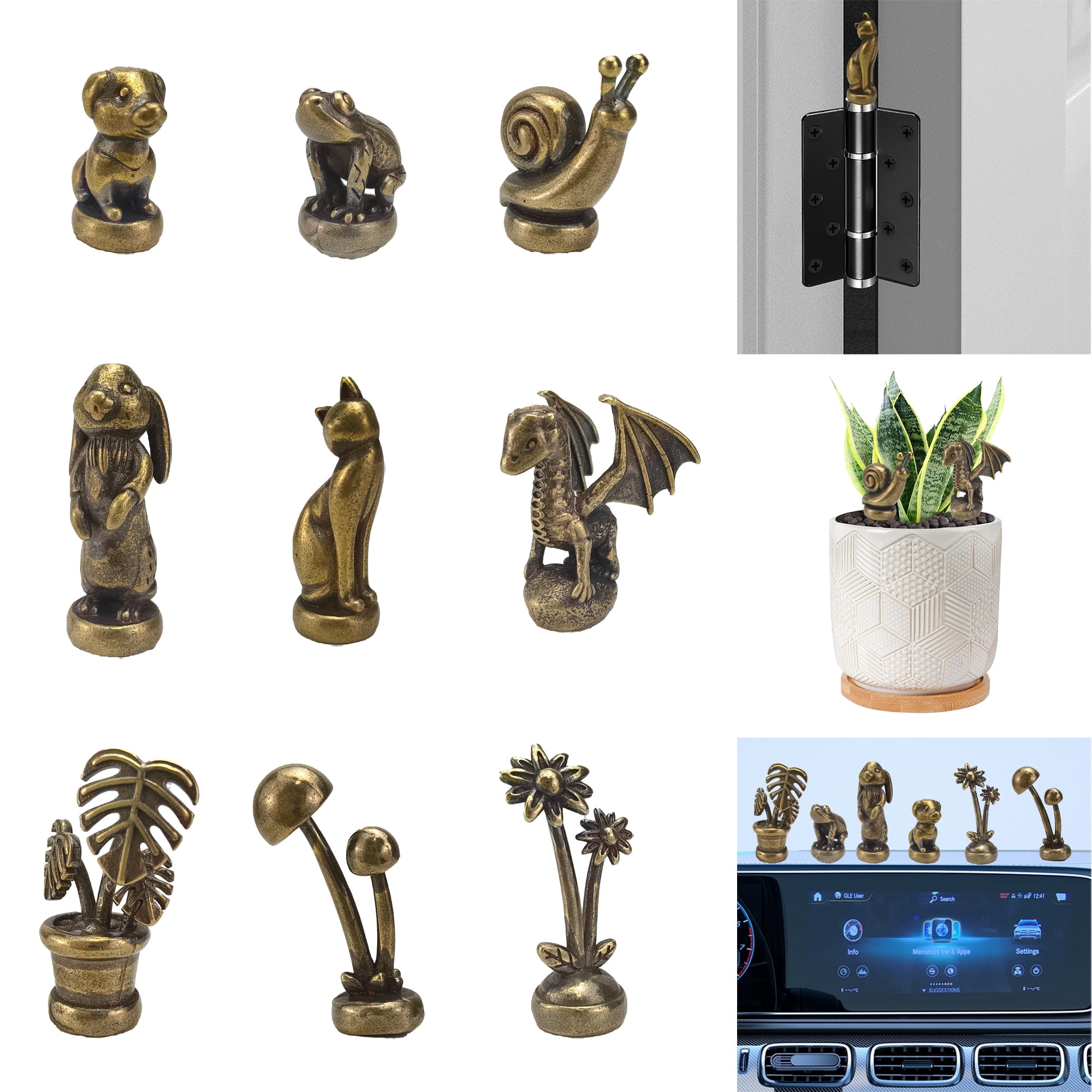WLHYHH Cat Hinge Head Decorative Topper - Copper Finish, Magnetic, Set ...