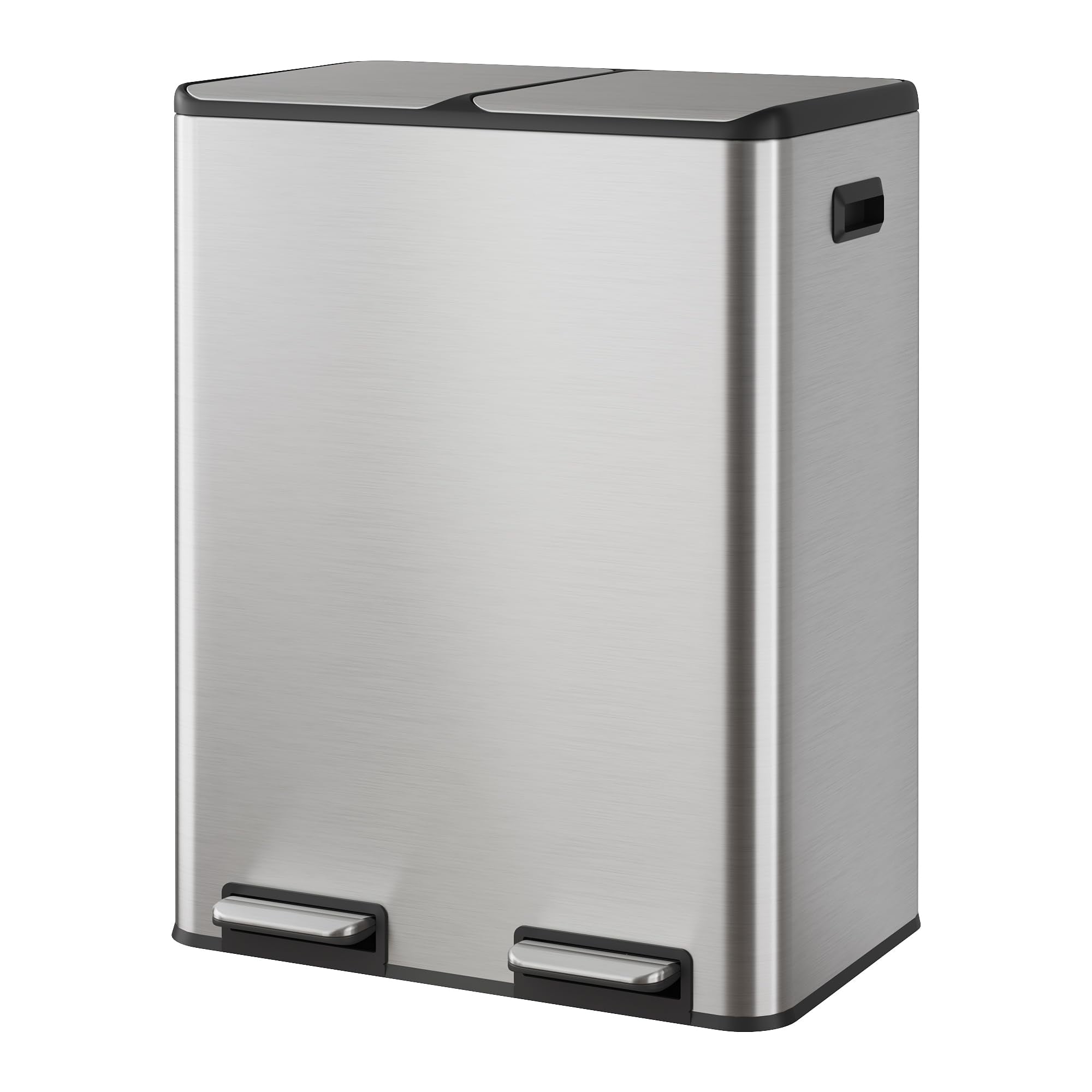 WLIVE 2 x 8 Gallon / 2 x 30 Liter Dual Trash Can, Stainless Steel ...