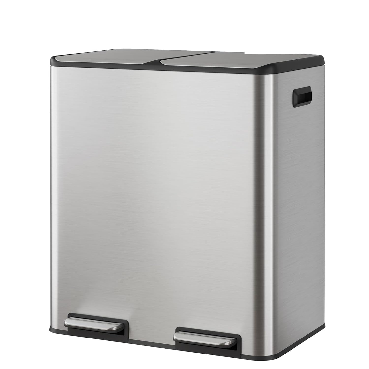 WLIVE 2 x 8 Gallon Stainless Steel Dual Trash Can, Double Trash Can ...