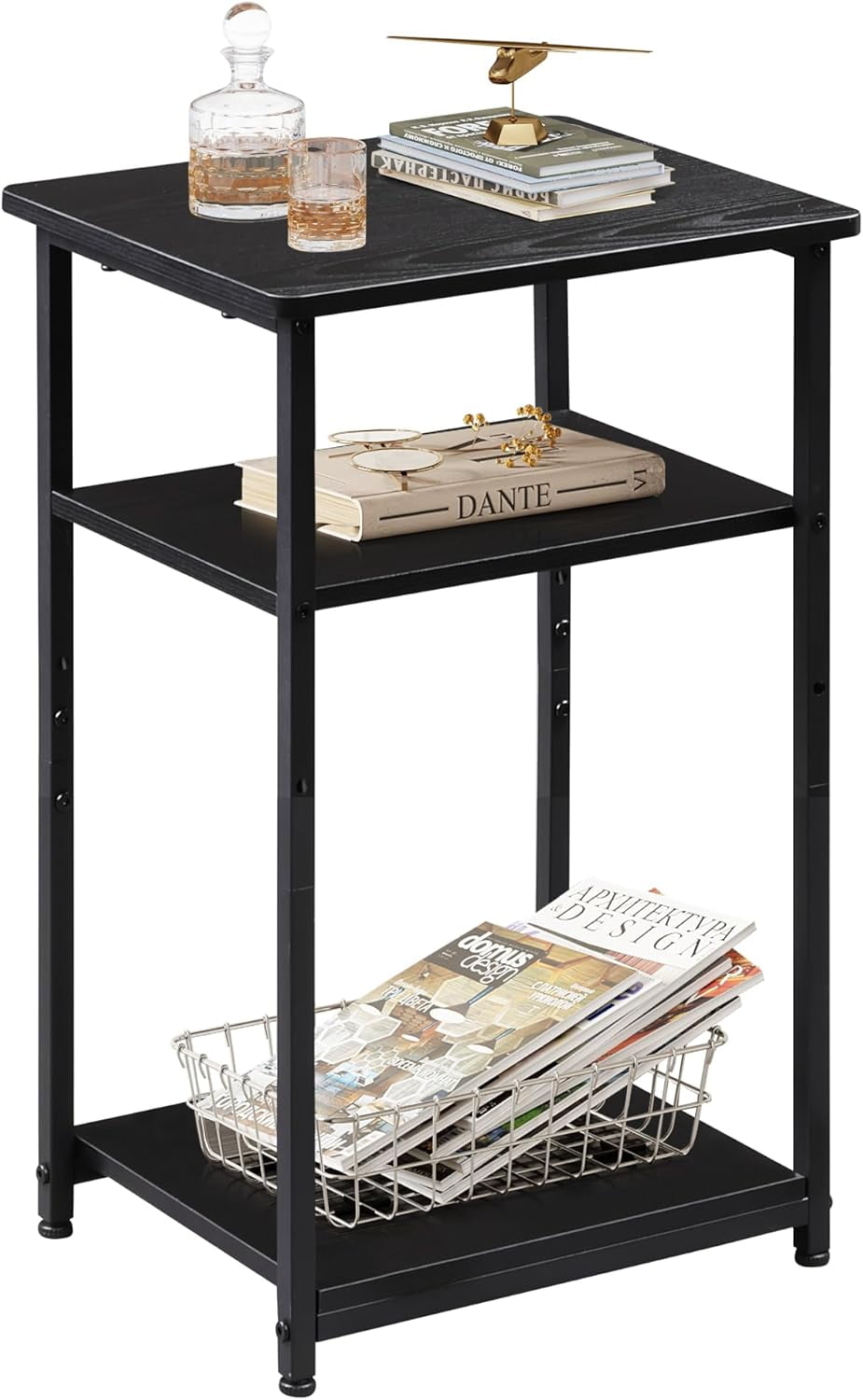WLIVE End Table, 3-Tier Small Side Tables Living Room, Bedroom, Home ...