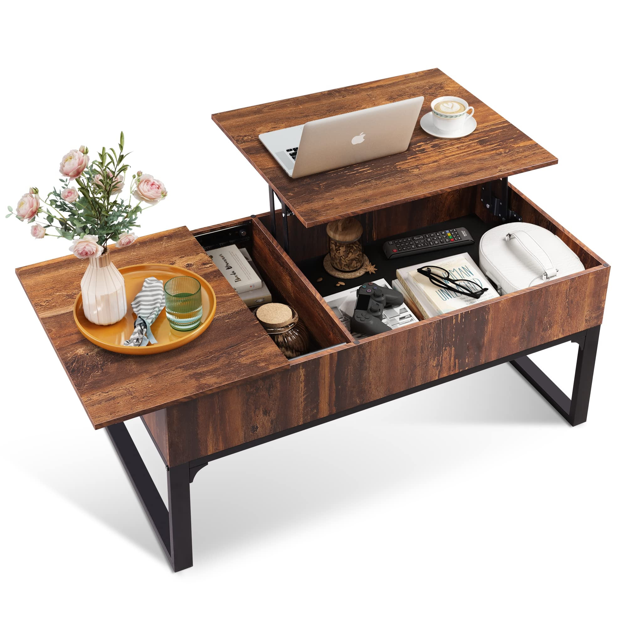 WLIVE Lift Top Coffee Table with Storage, 40.9" Coffee Table with ...