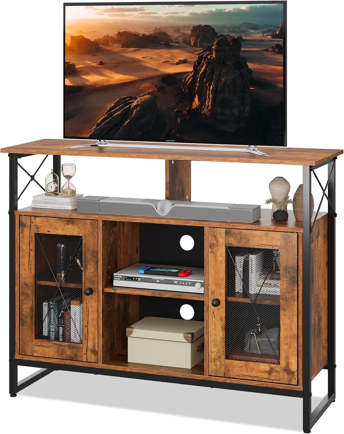 WLIVE TV Stand for 43 Inch TV, Small Entertainment Center with Storage ...