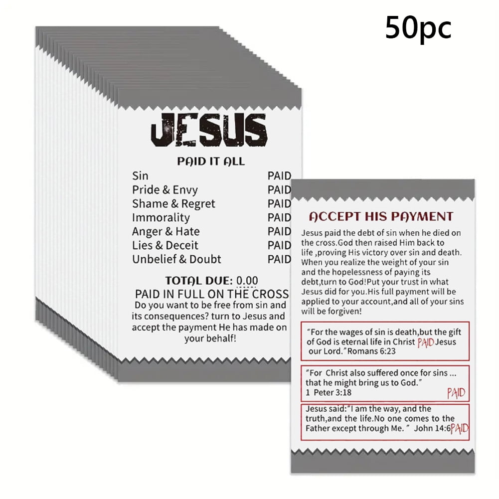 WLIZJ Prayer Cards Under $10 50Pc Spanish Jesus Paid It All Gospel ...