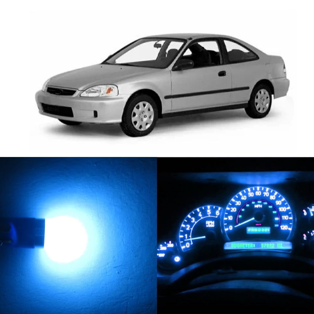 WLJH Ice Blue Instrument YPF5 Panel Dash Cluster Gauge Speedometer Led Light Kit Fits 1992-2000 ...