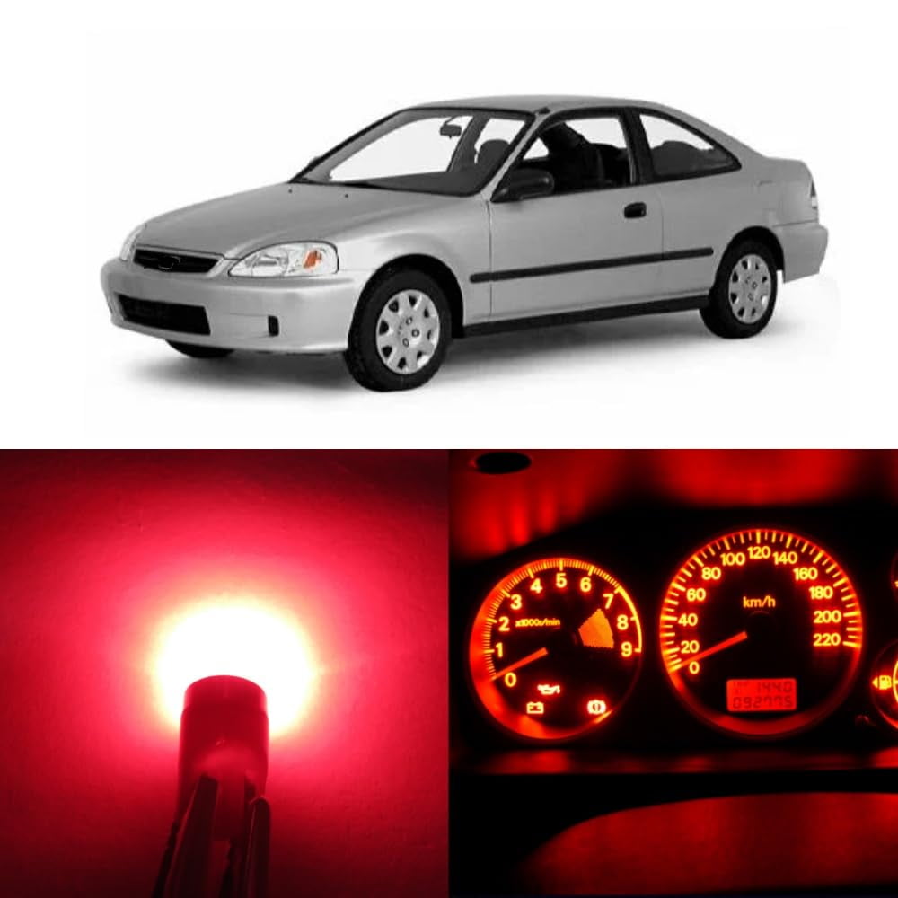 WLJH Red Dash Instrument SSF20 Speedometer Cluster Gauge Led Light Kit ...