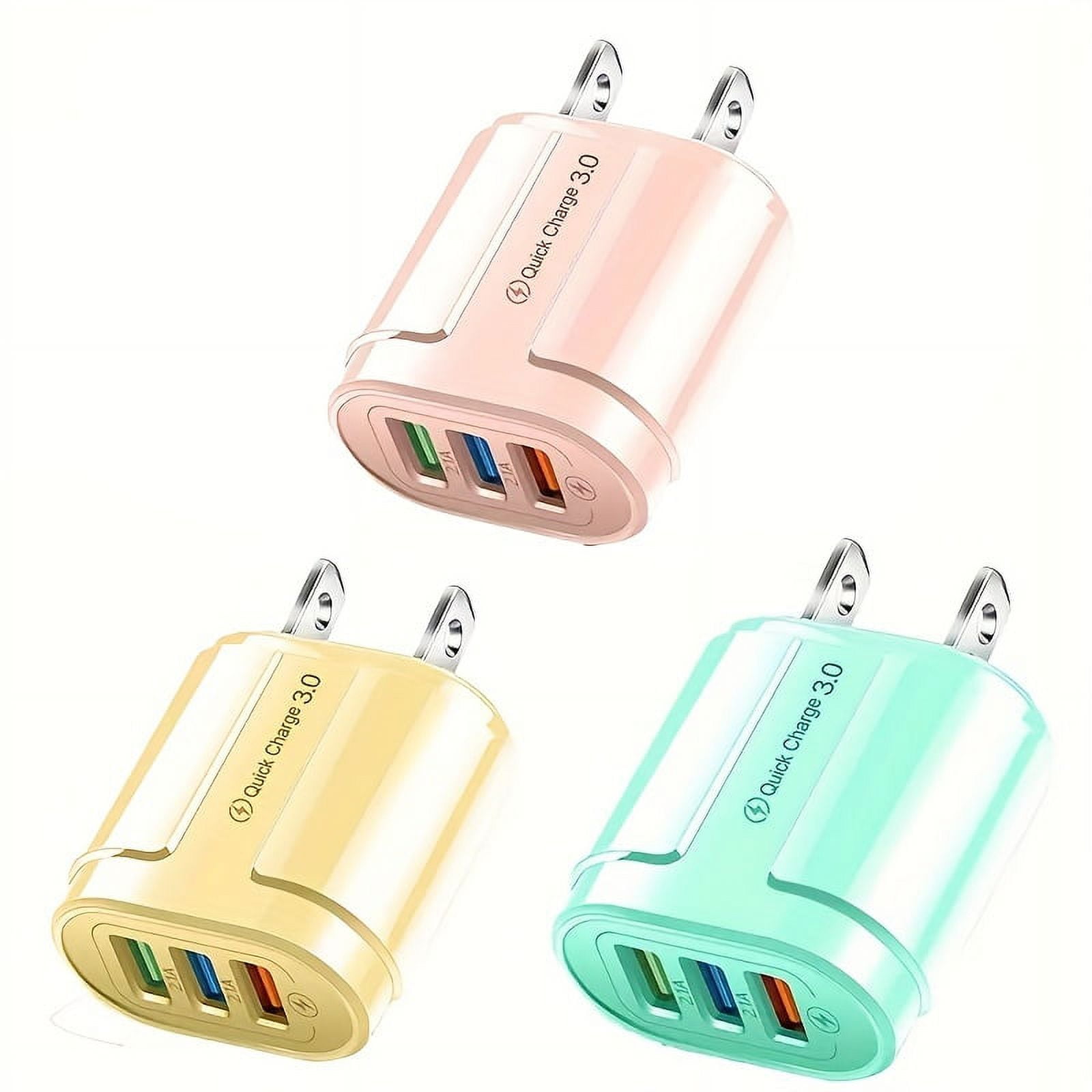 WLLCAPHA Fast Charging 3 USB Mobile Phone Charger for iPhone, Samsung ...