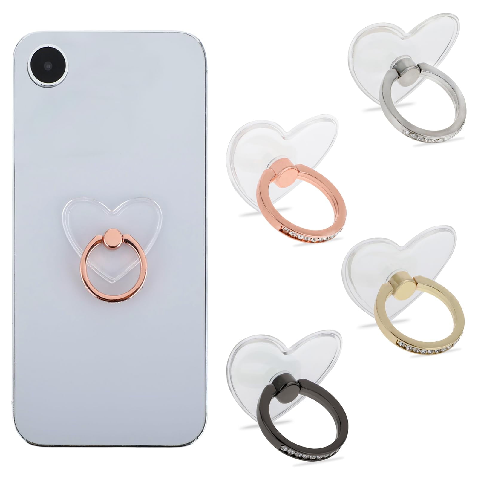 WLLHYF 4Pcs Clear Cell Phone Ring Holder Transparent Phone Grips Stand ...