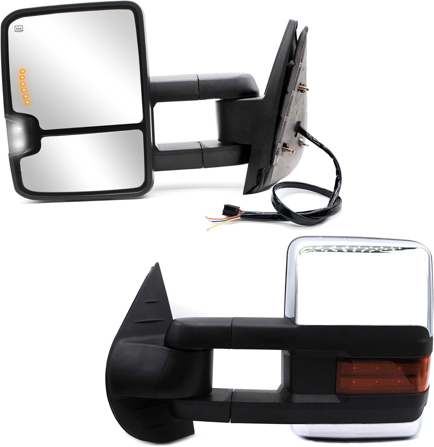 WLLW Towing Mirrors fit for 07-14 Chevy Silverado 1500HD 2500HD 3500HD ...