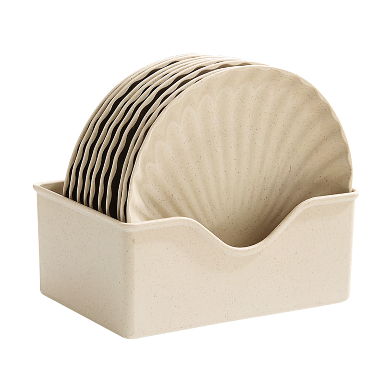 WLOELOEW 10 Piece Cutlery Set With Food Tray Beige Color Bone Plate ...