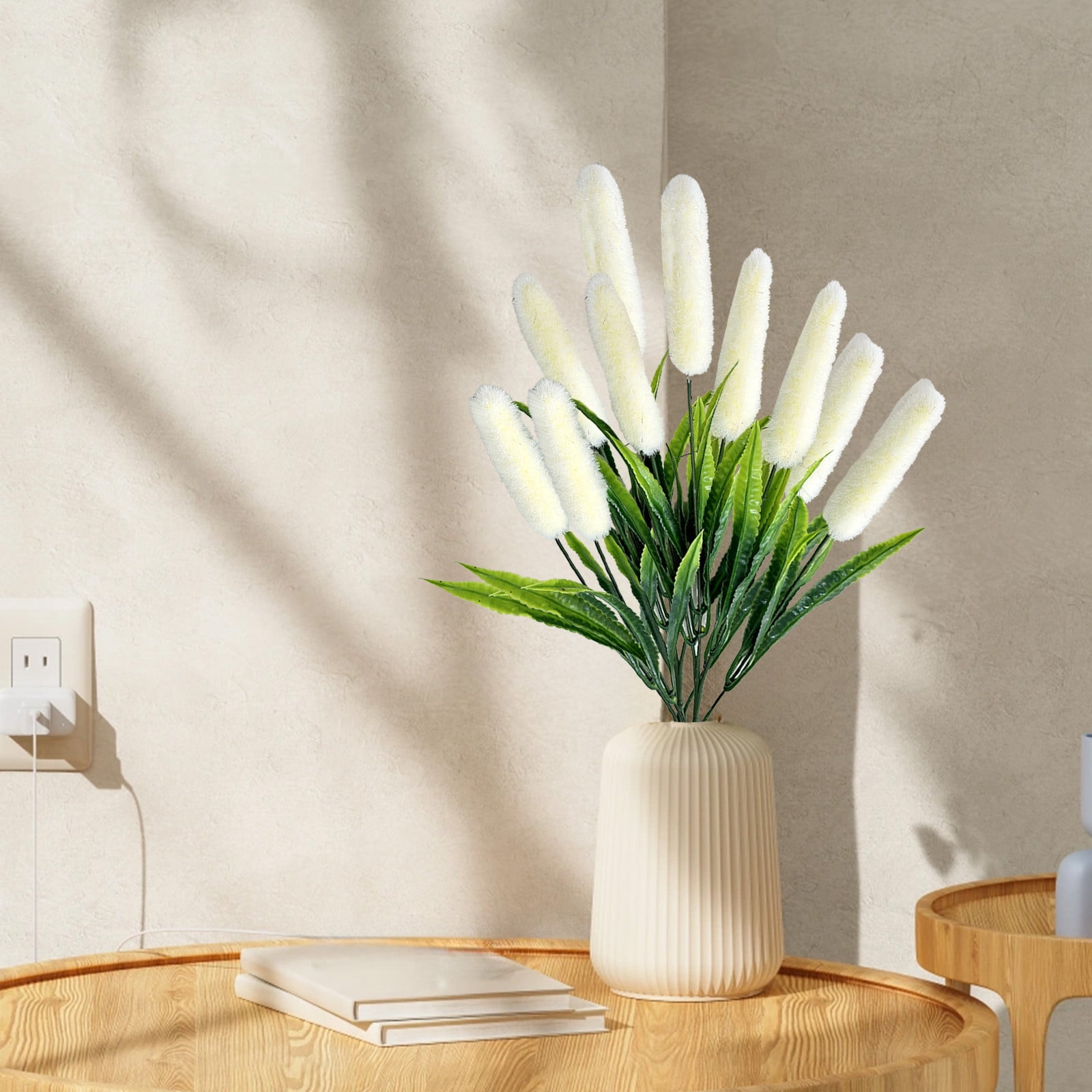 WLOELOEW 5 Head Flocking Hair Simulation Dog Tail Grass Home Garden ...