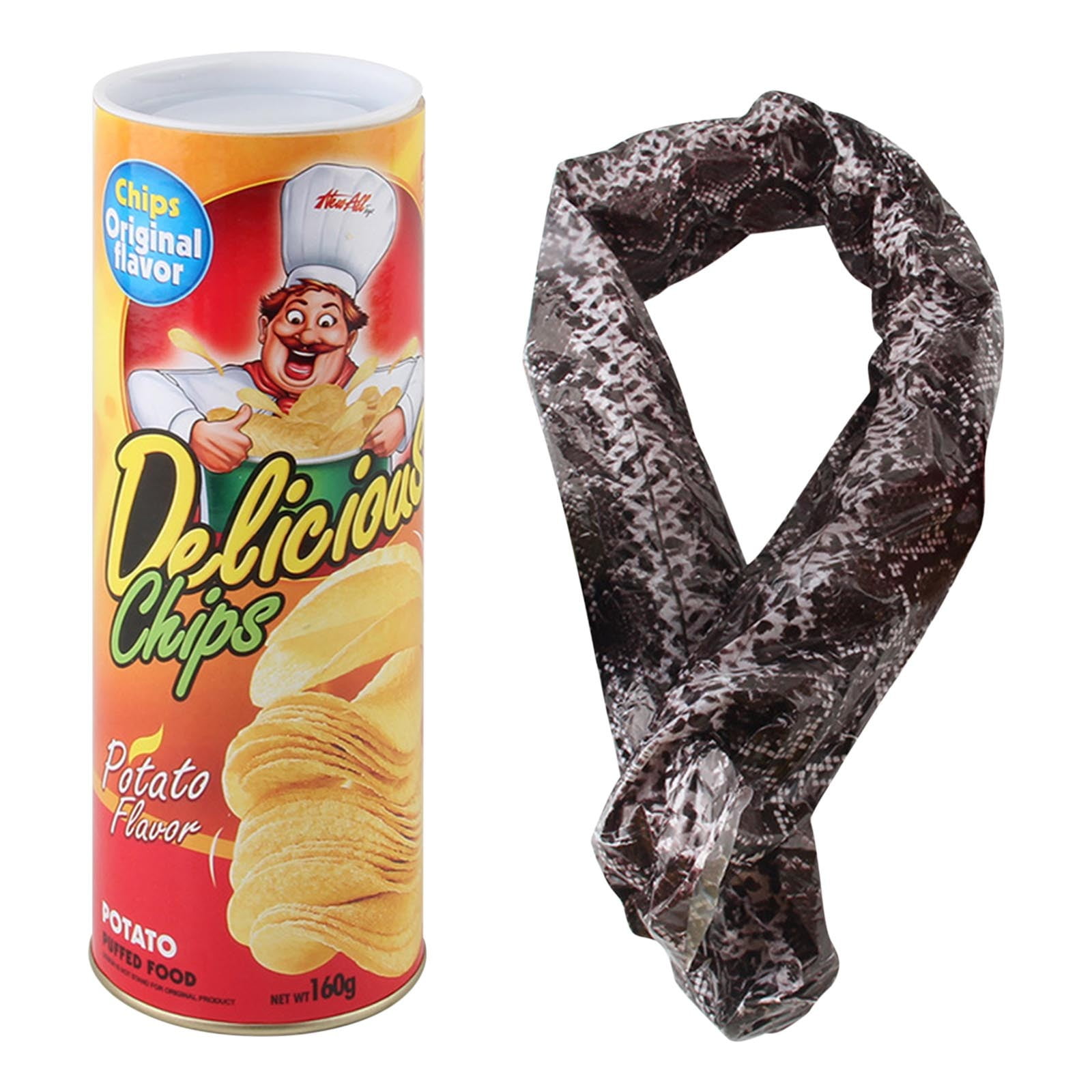 WLOELOEW A Potato Chips Snake Prank Potato Chip Snake Can Snake In A ...