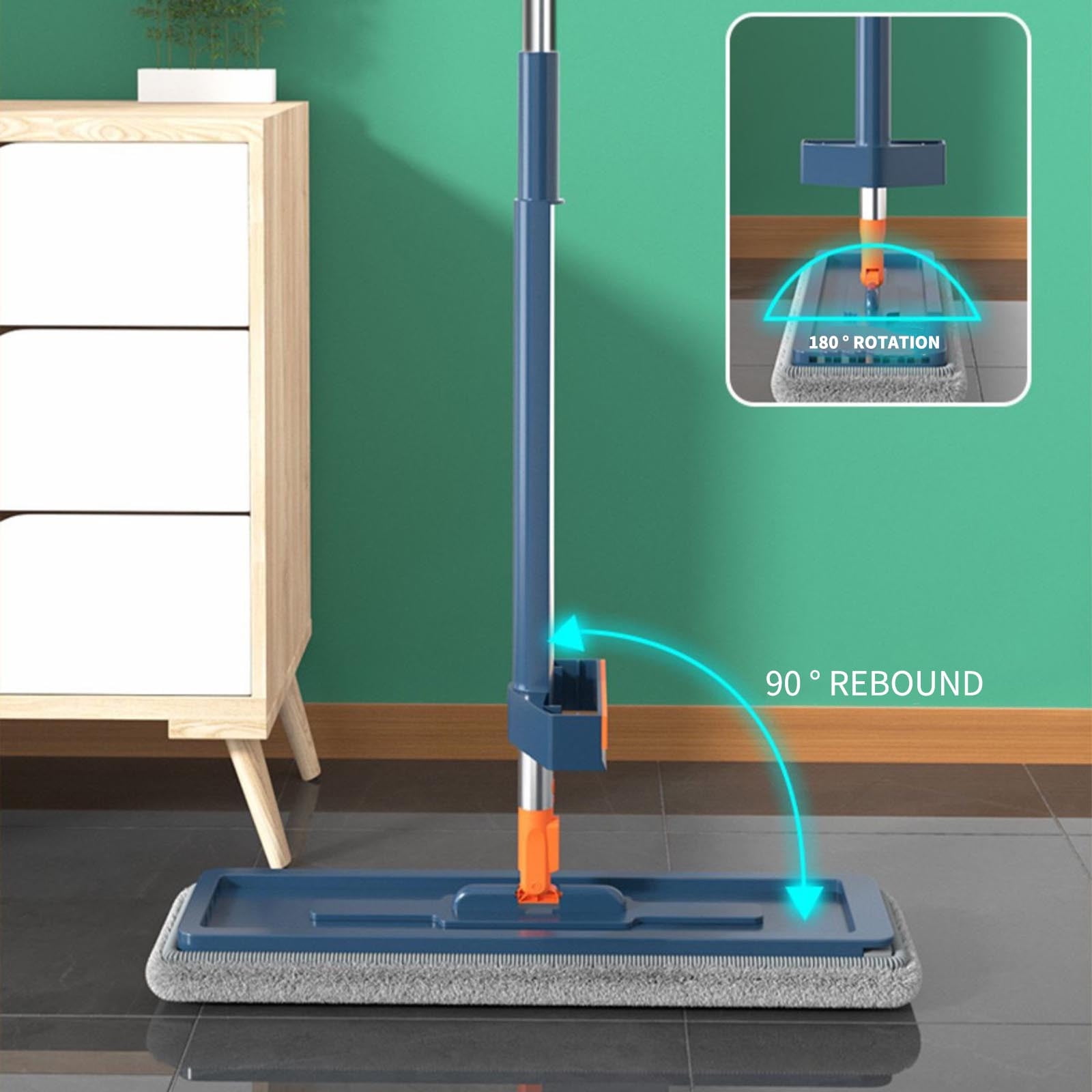 WLOELOEW No Hand Washing Flat Large Mop Household One Mop Lazy Person ...