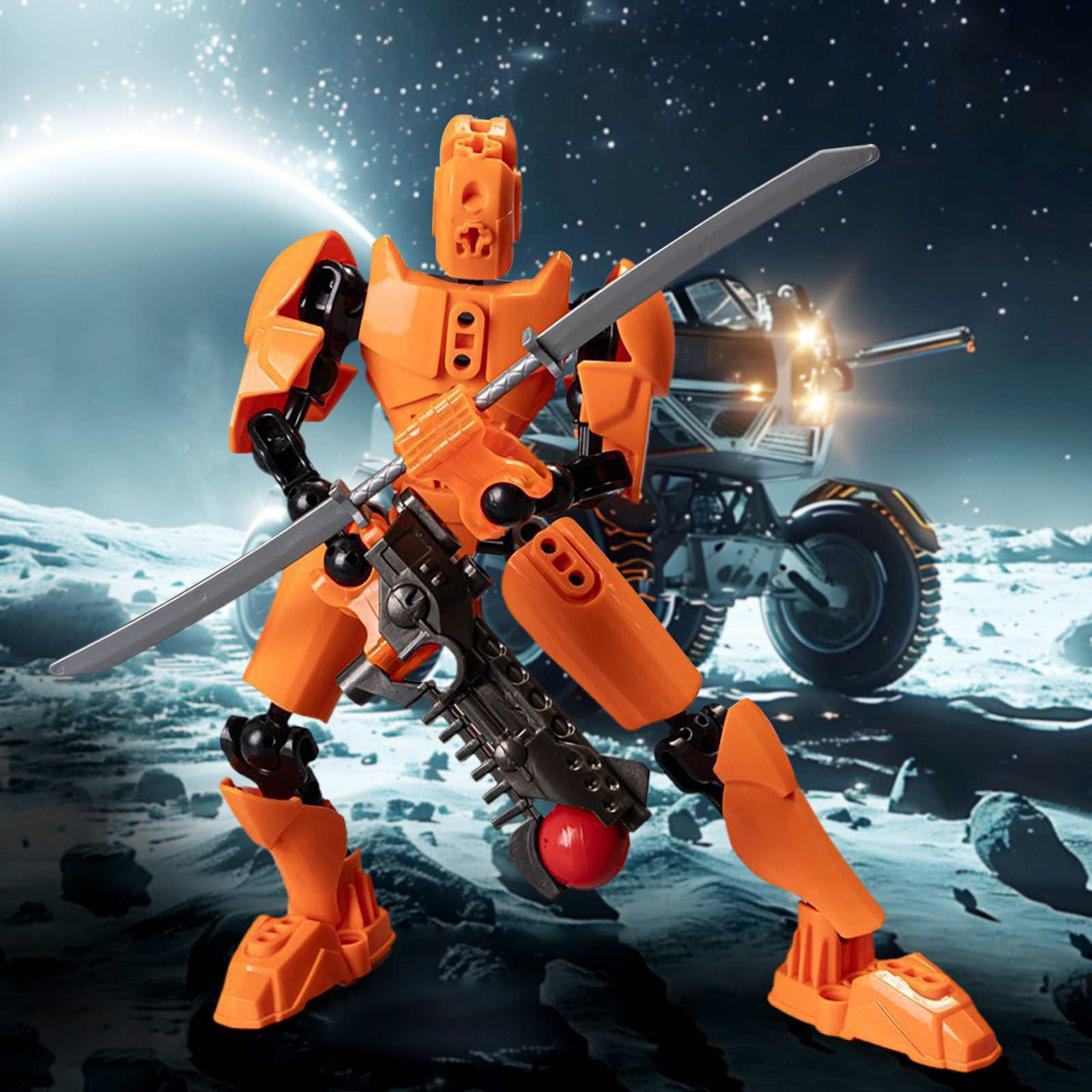 WLOELOEW Orange New Robot 13 Joint Movable Printed Toy New Wing Puppet ...