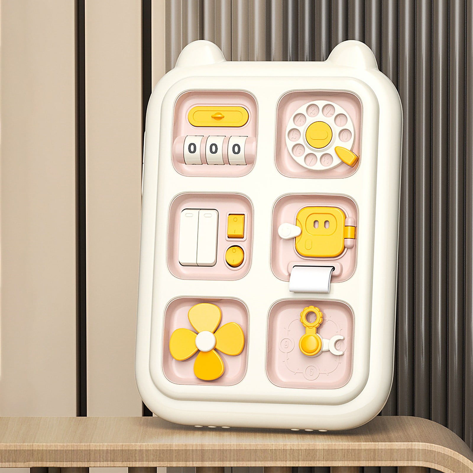 WLOELOEW Pink Children'S Busy Board Multifunctional Fine Motor Puzzle ...