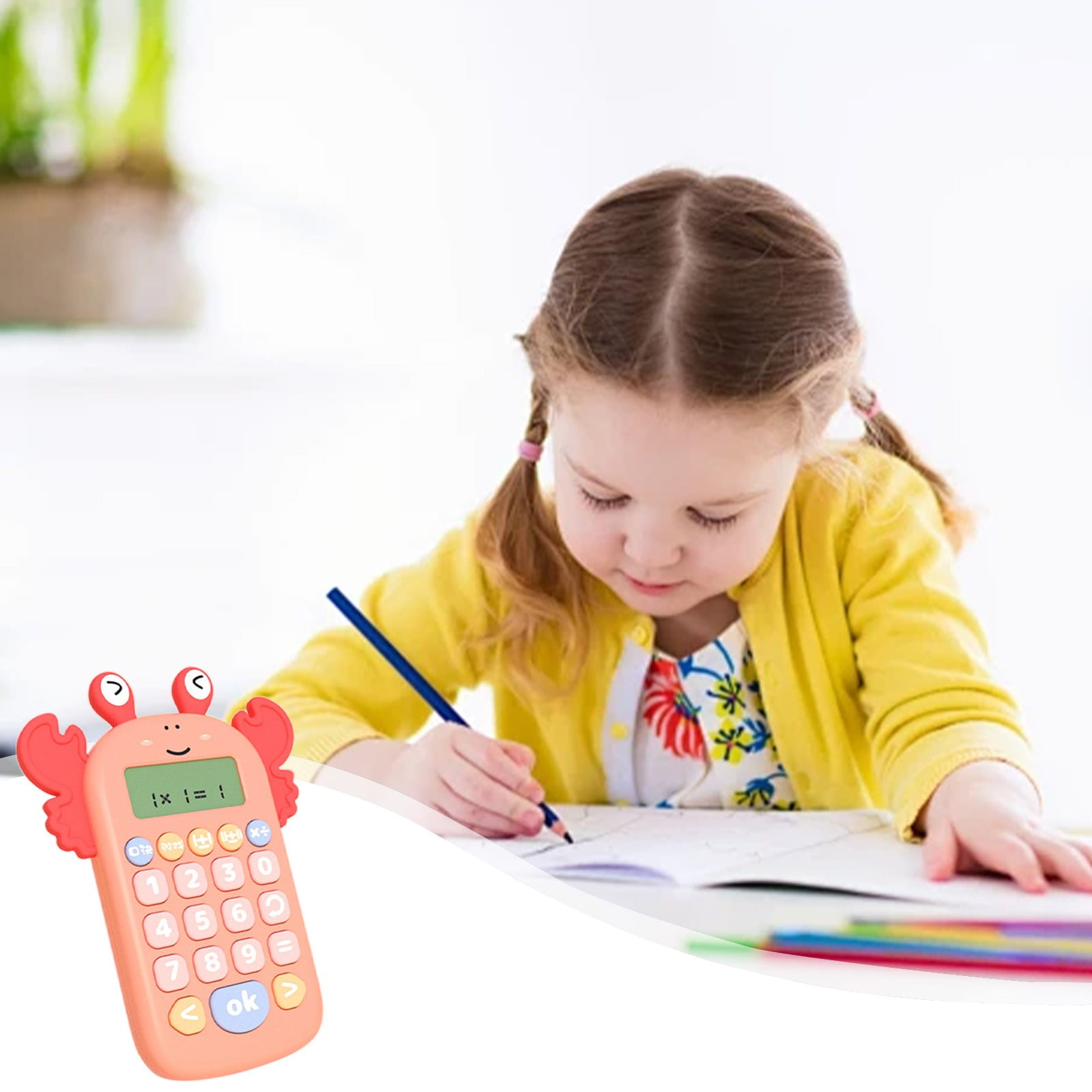 WLOELOEW Pink Portable Intelligent Calculator Toy For Children ...