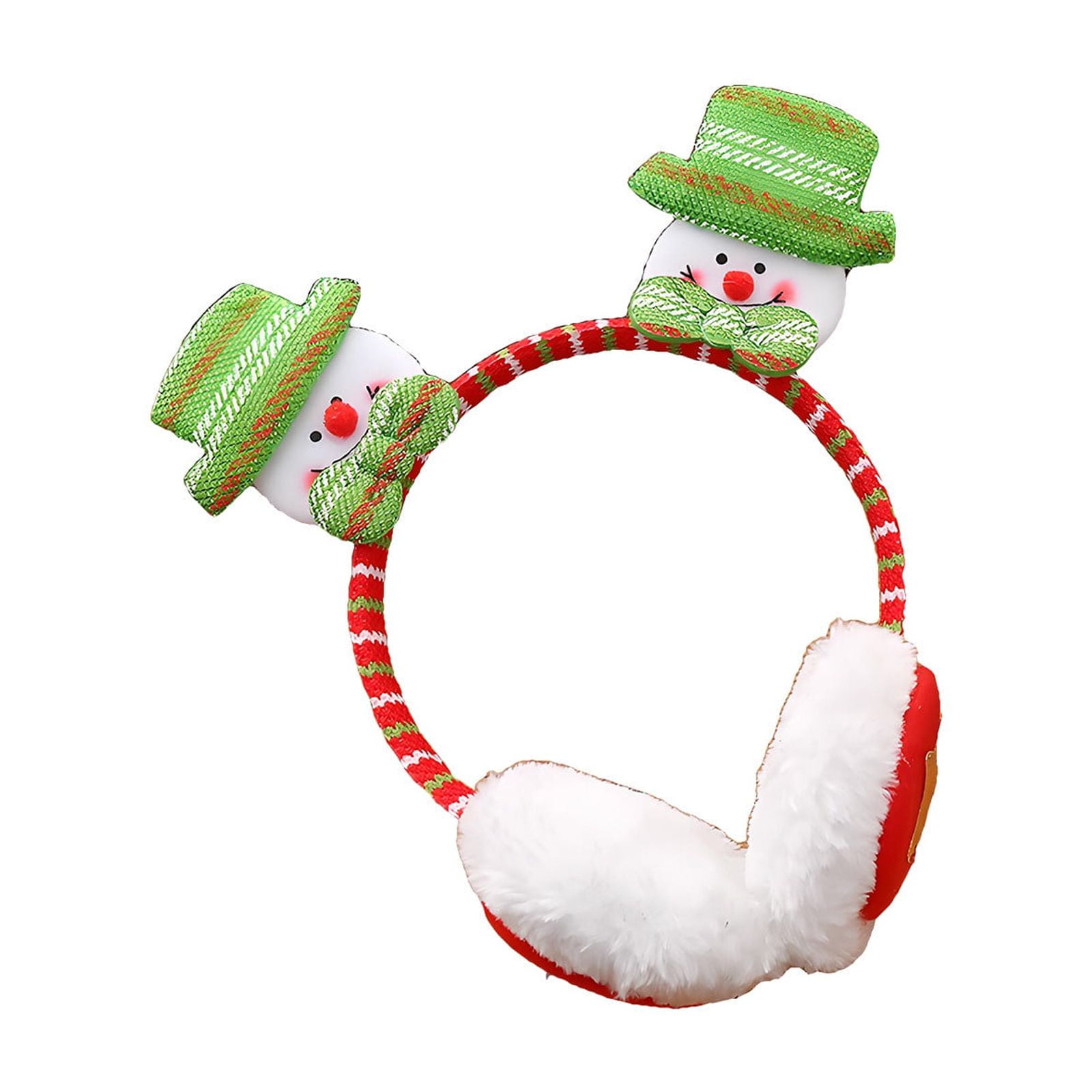 WLOELOEW Style A Christmas Earmuffs With Snowman Design Warm Winter Ear ...