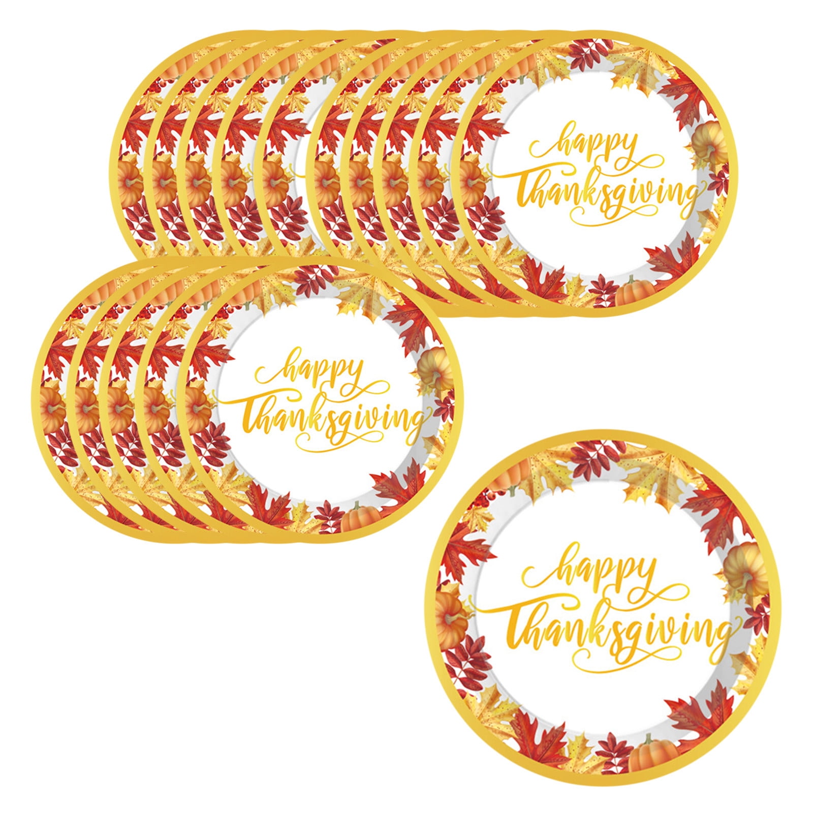 WLOELOEW Style A Maple Leaf Pumpkin Paper Plates Tableware Set For ...