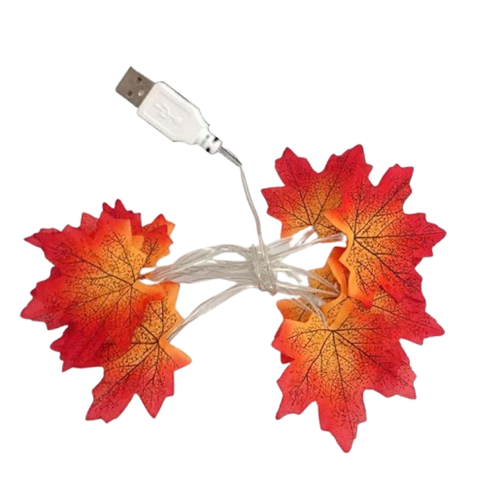 WLOELOEW Thanksgiving Orange Maple Leaf Led String Lights Usb Powered 3 ...