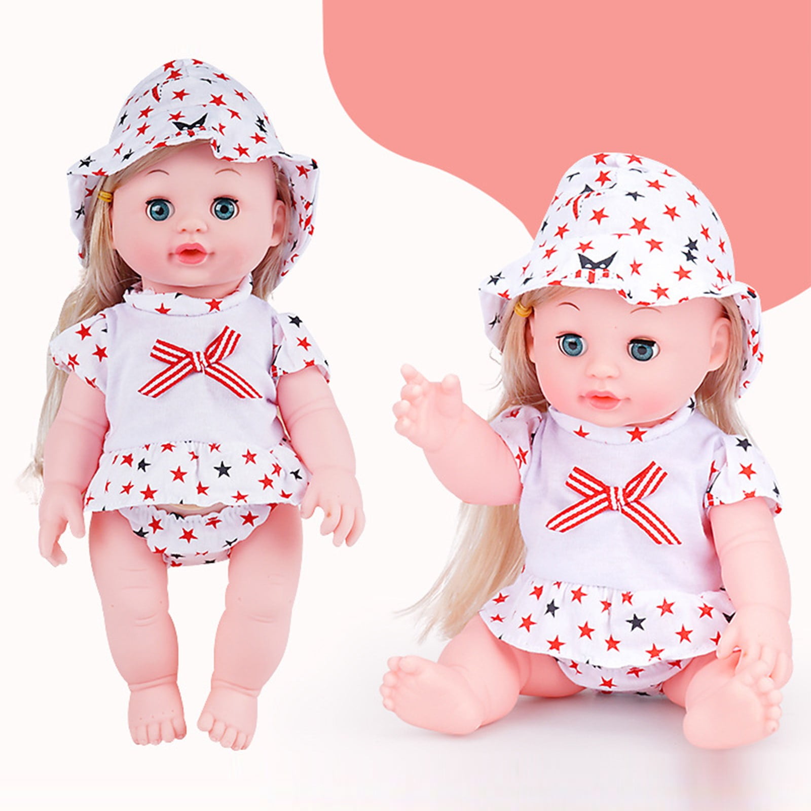 WLOELOEW White Dress Up Dolls Play House Simulation Dolls Soft Newborn ...