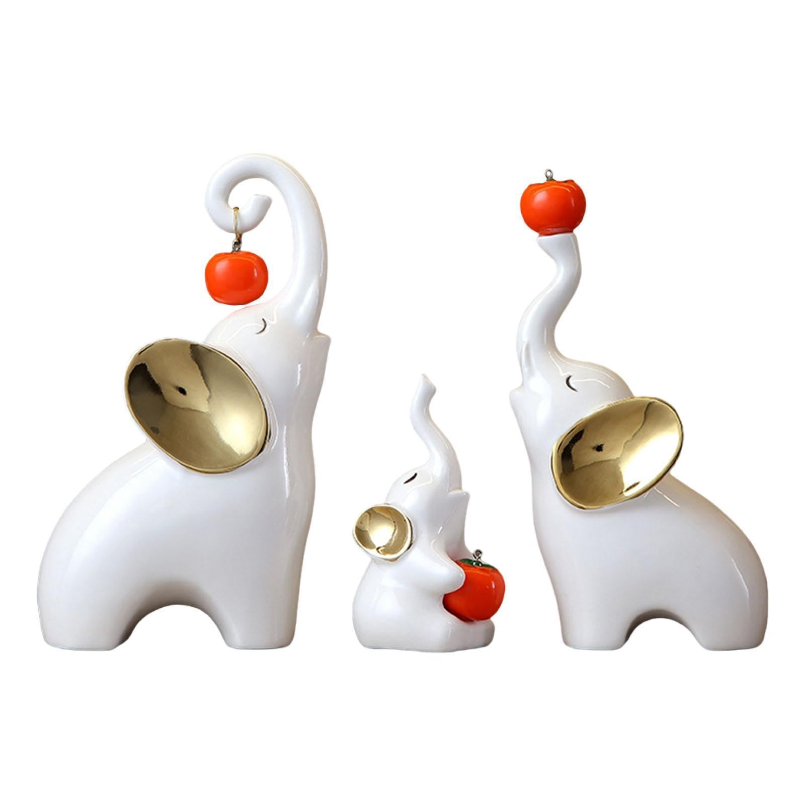 WLPZXP 3 Pieces Elephant Sculptures Animal Statues ,Desktop Decorations ...