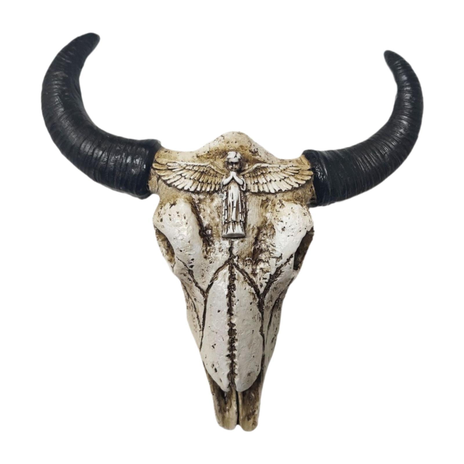 WLPZXP Bull Horns Decor 3D Resin Figurine Crafts Ornaments Hanging ...