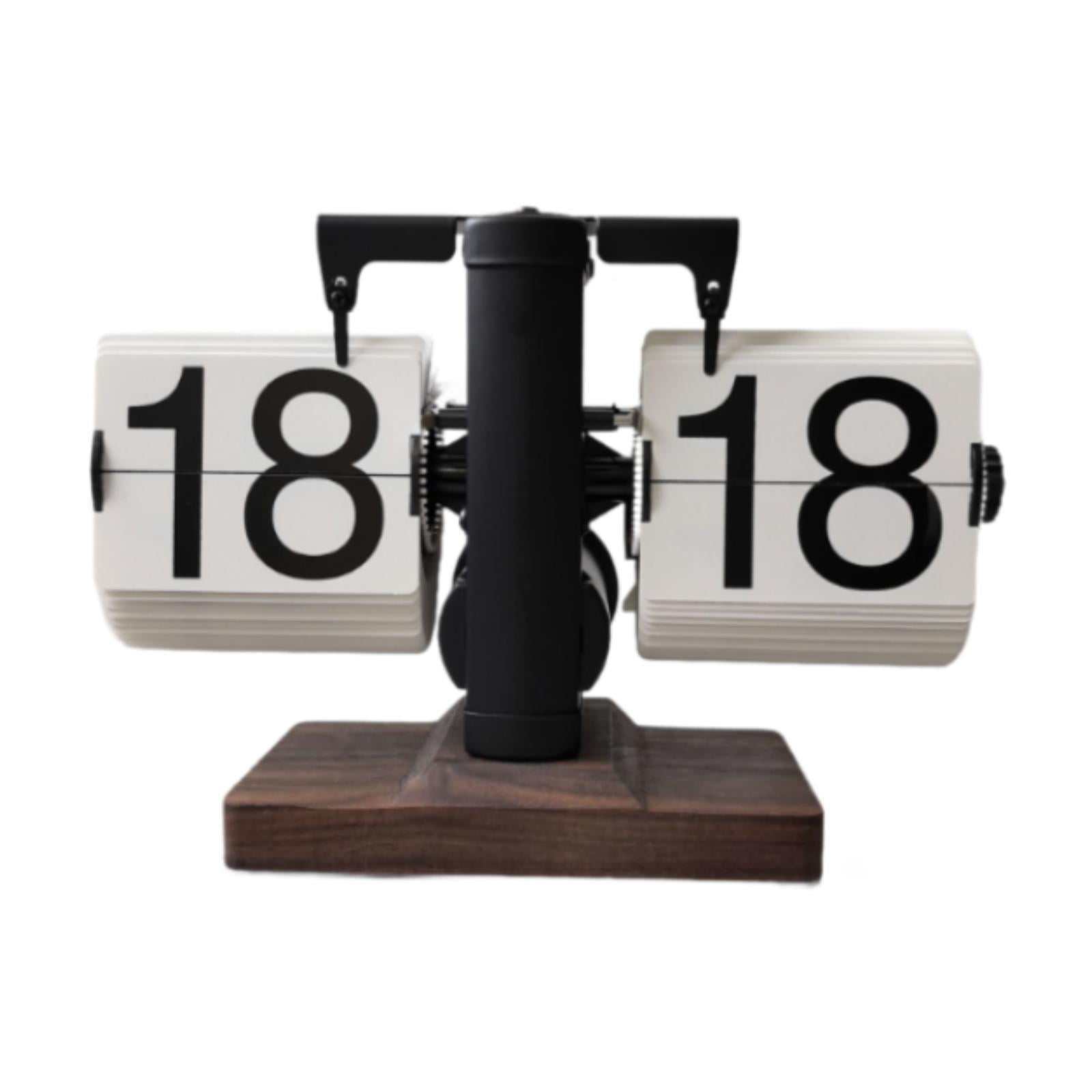 WLPZXP Flip Desk Clock Mechanical Page Turning Retro Design with Wood ...