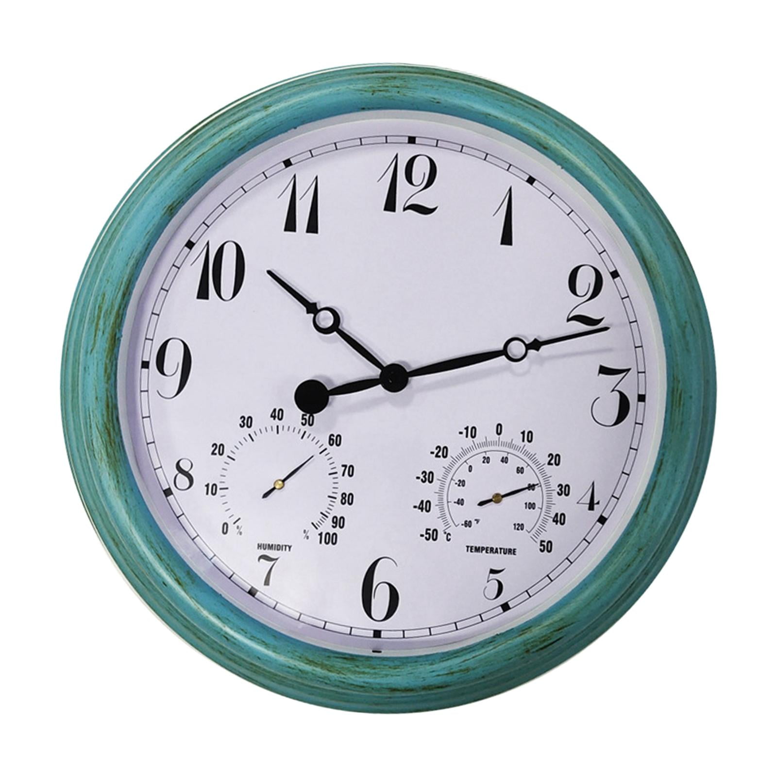WLPZXP Outdoor Clock, Weatherproof with Temperature Gauge and Humidity ...