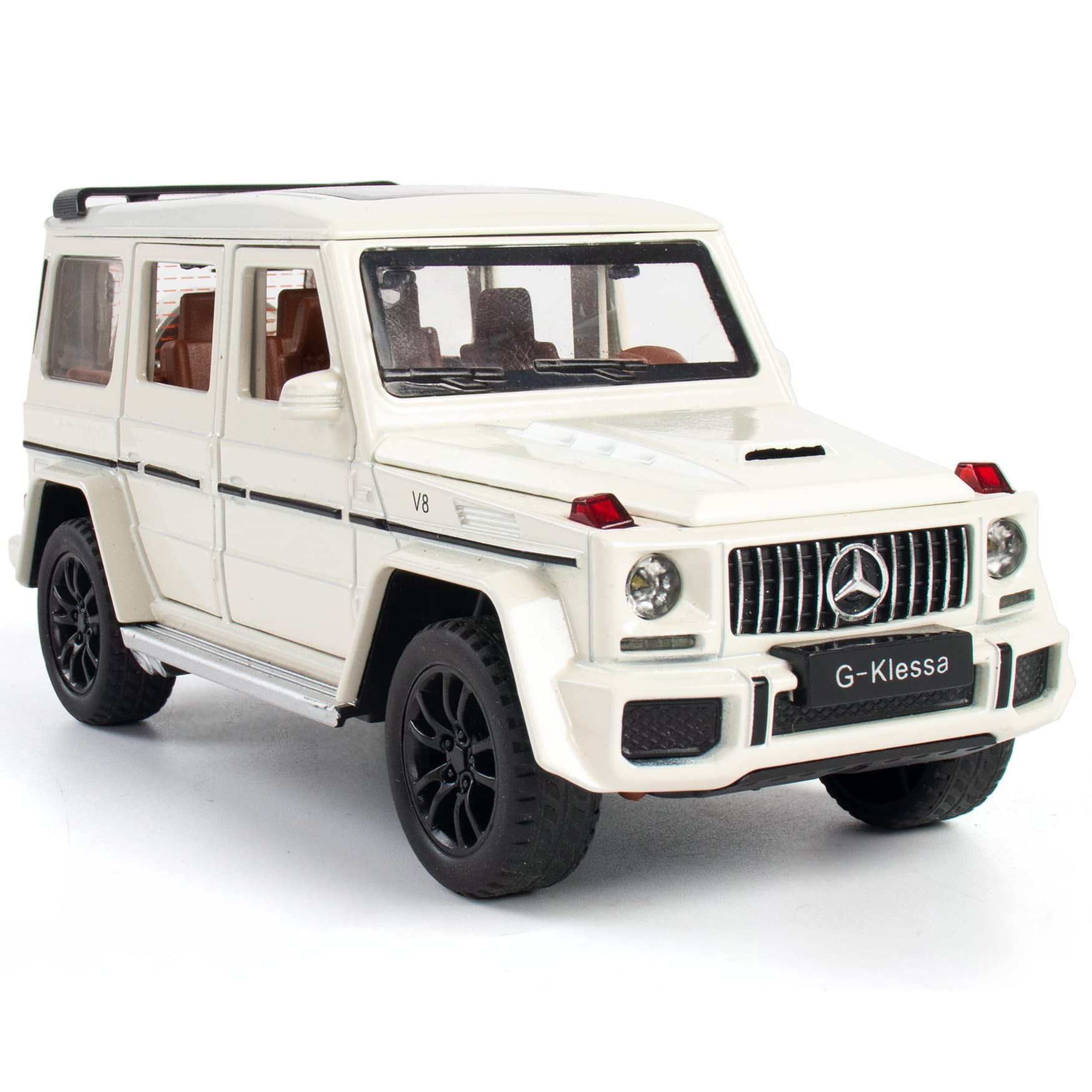 WLQ Alloy Collectible White Benz G63 AMG Toy Vehicle Pull Back Die-Cast ...