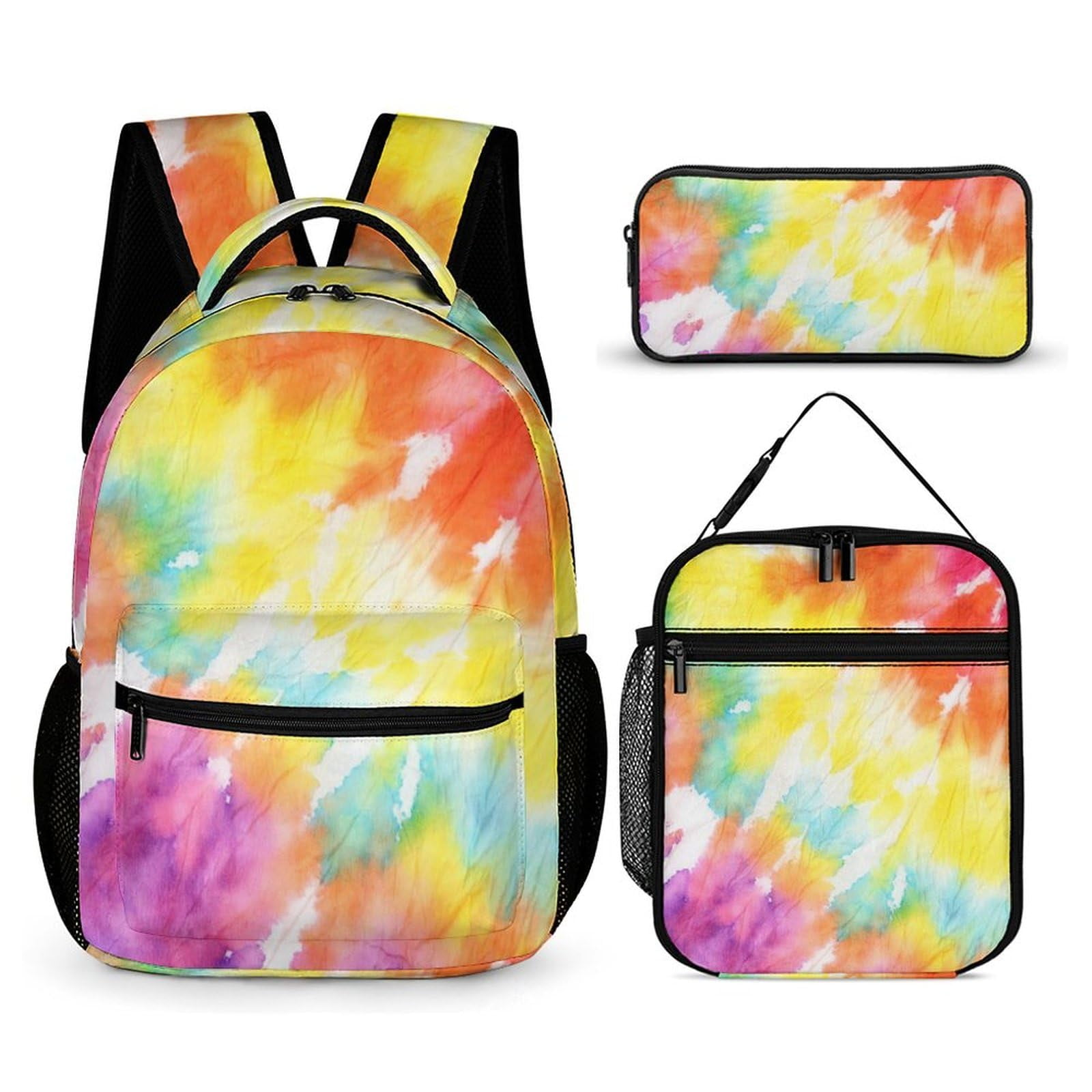 WLQ Backpack with Lunch Box Pencil Case Set, 16.2 Inch Ergonomic Straps Backpack, Kawaii Large ...