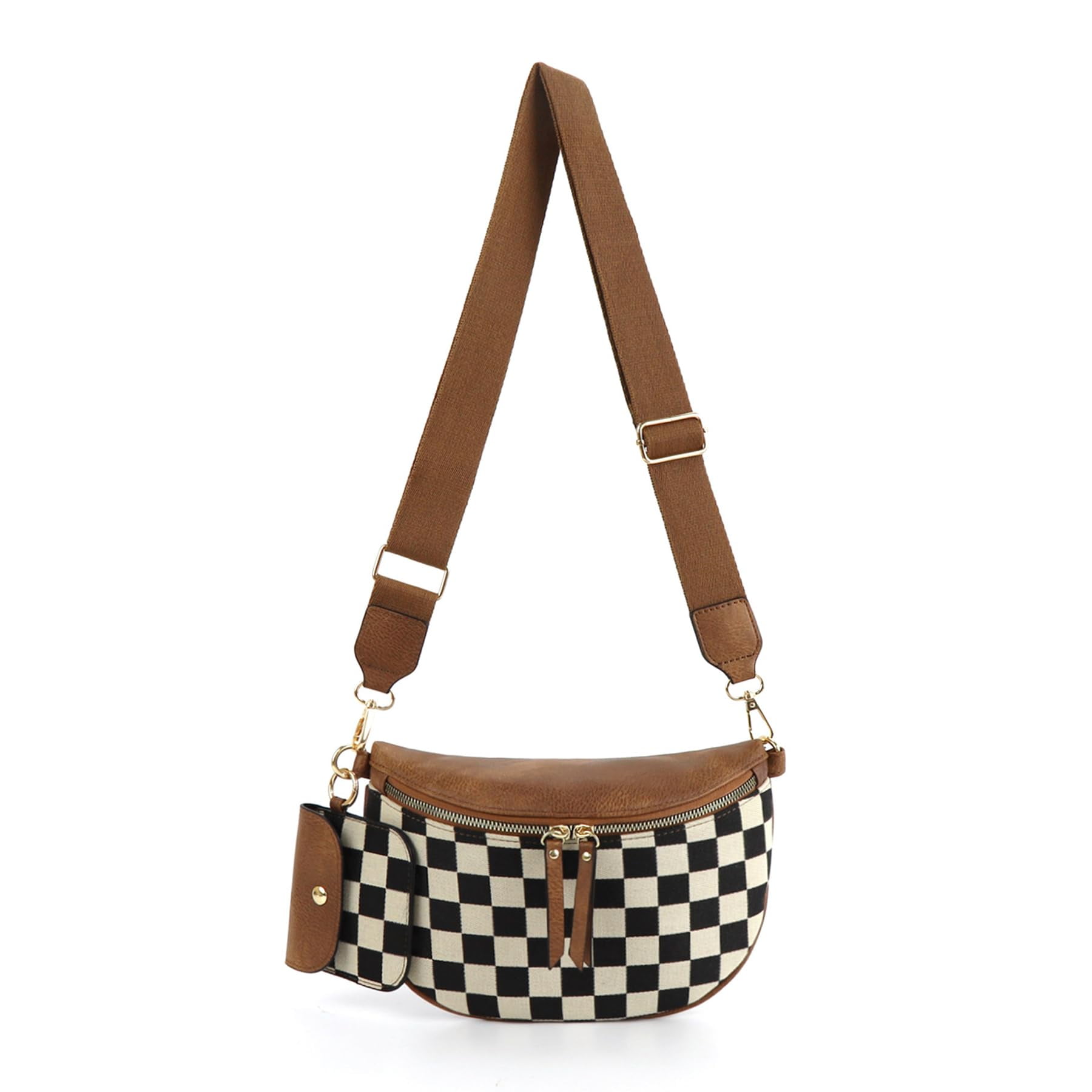 WLQ Checkered Crossbody Bag Bum Bags for Women Checkered Purse Plaid ...