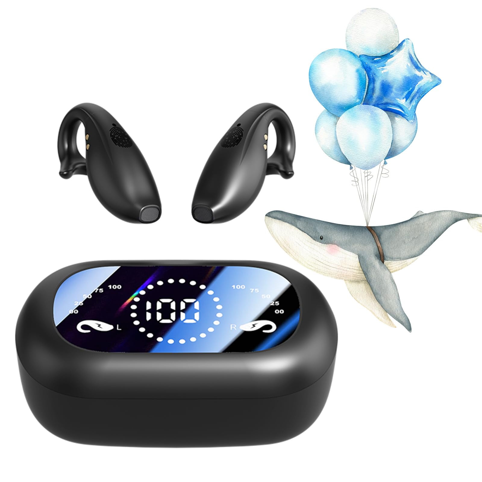 WLQ Clip On Earclip Open Earbuds Outside Ear Cuff Bone Conducting ...