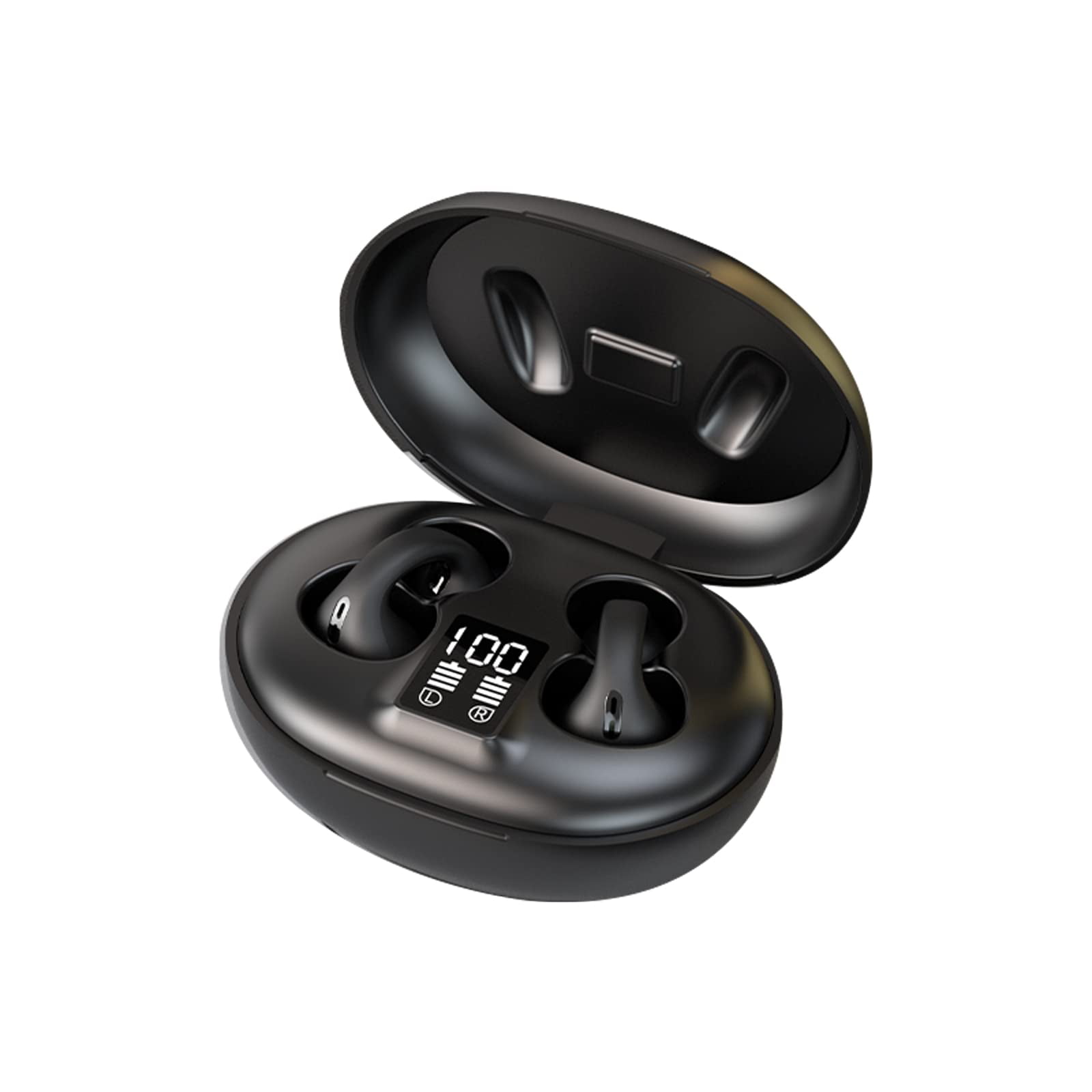 WLQ Clip on Open Ear Headphones Wireless Bluetooth Air Bone Conduction ...