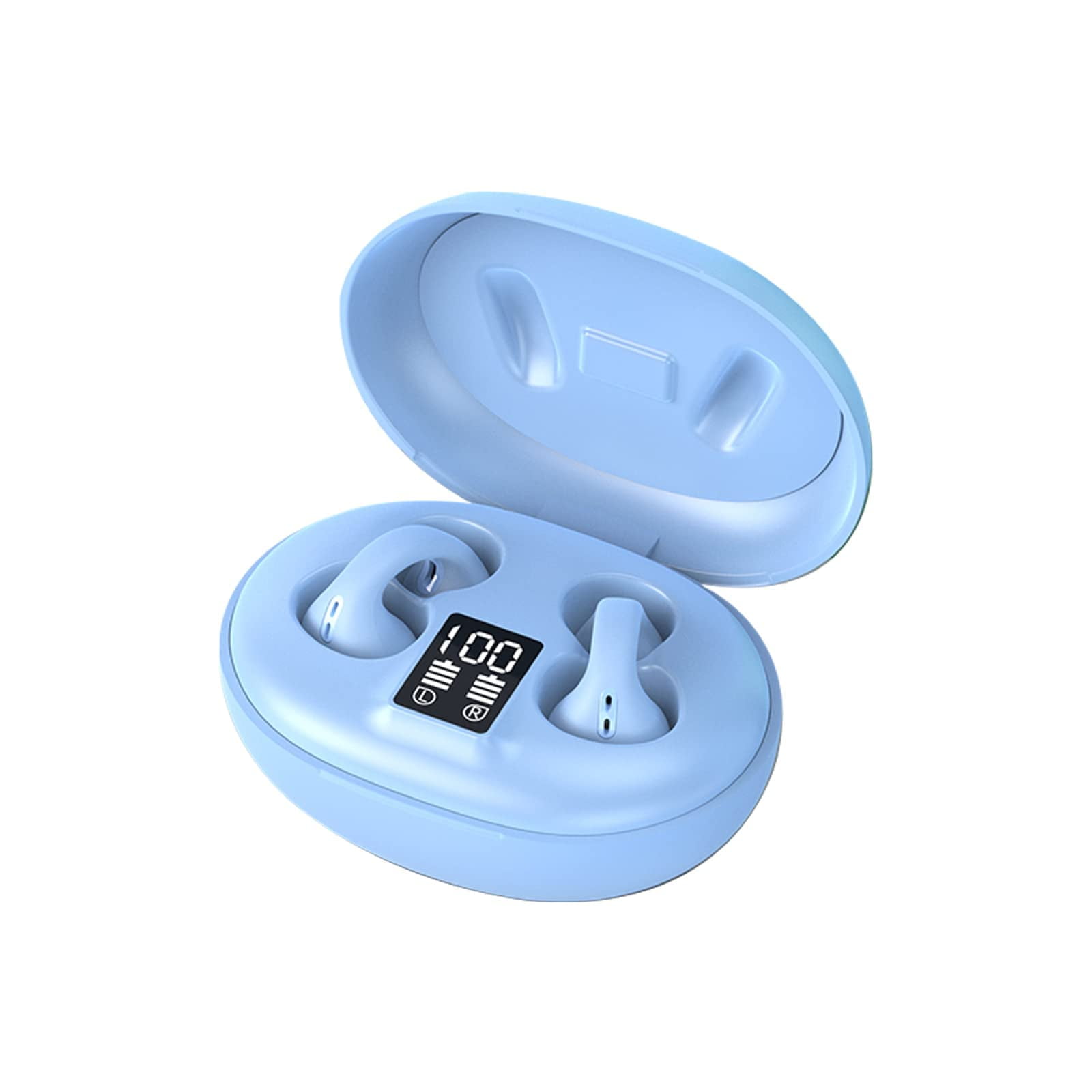 WLQ Clip on Open Ear Headphones Wireless Bluetooth Air Bone Conduction ...