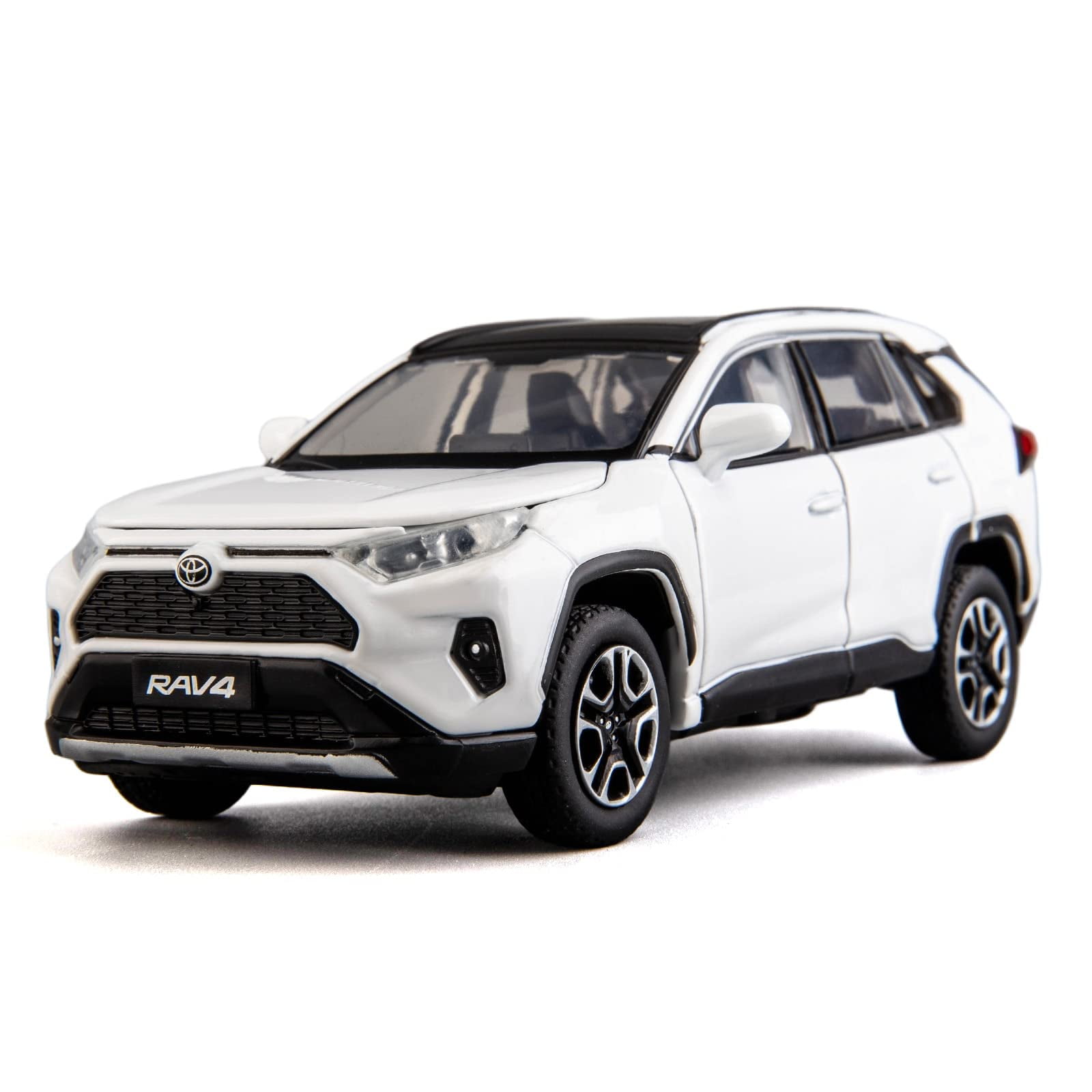 WLQ Compatible for 1:32 Diecasting Alloy Toyota RAV4 Car Model Toy Car,Front Wheel Steering Car ...