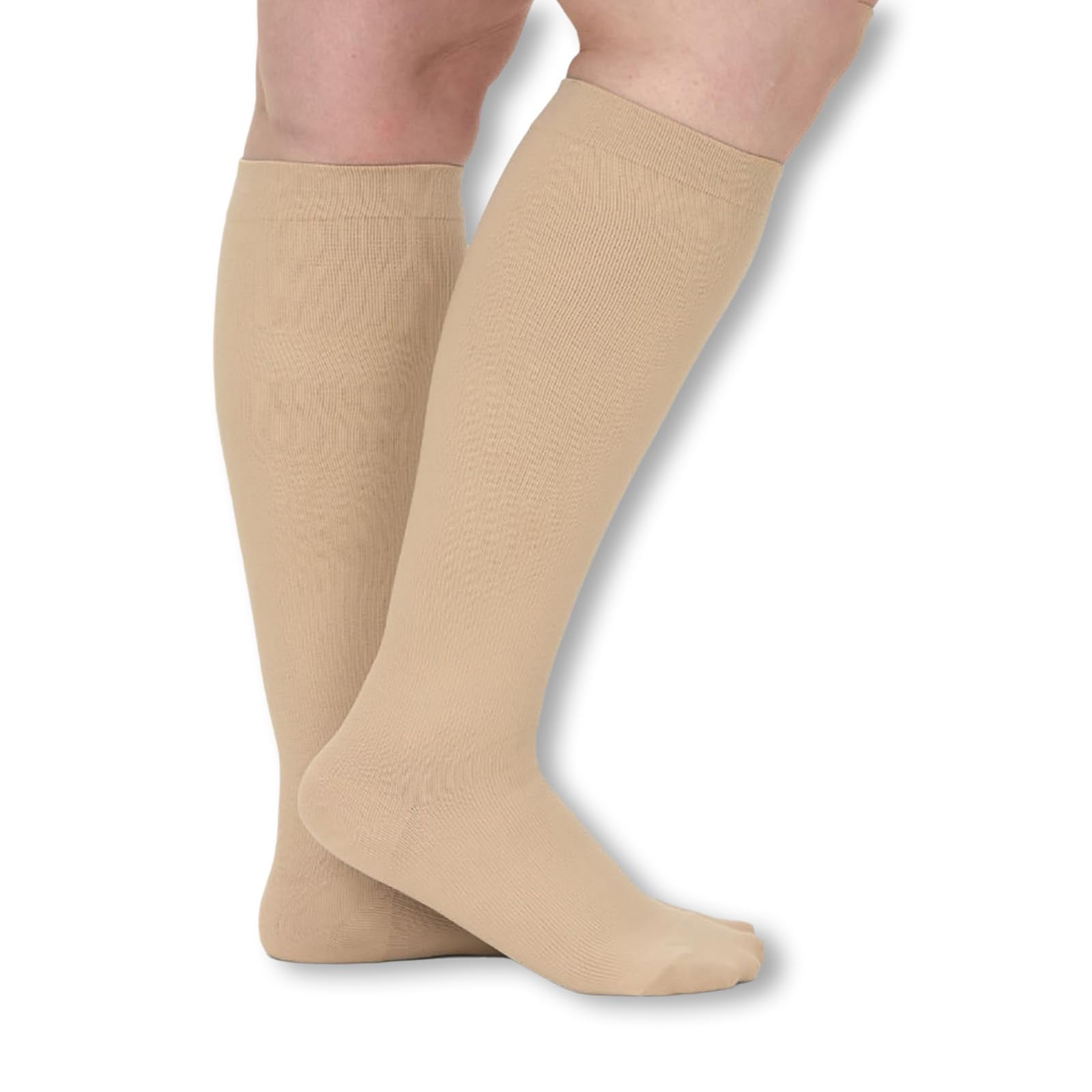 WLQ Compression Socks for Women Wide Calf, Socks, Everstride Wide Compression Socks (Black,XX ...