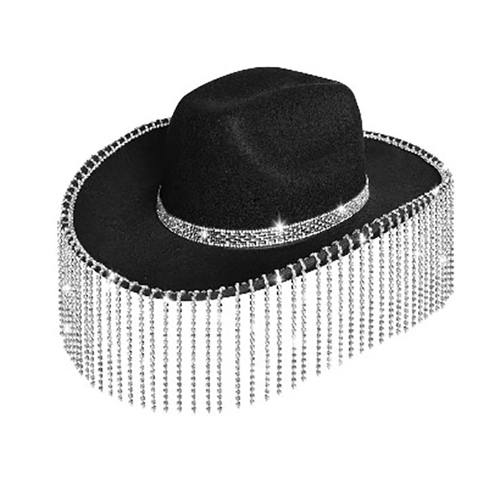 WLQ Cowboy Hat Women Rhinestones Cowgirl Hat Glitter Bling Diamond ...