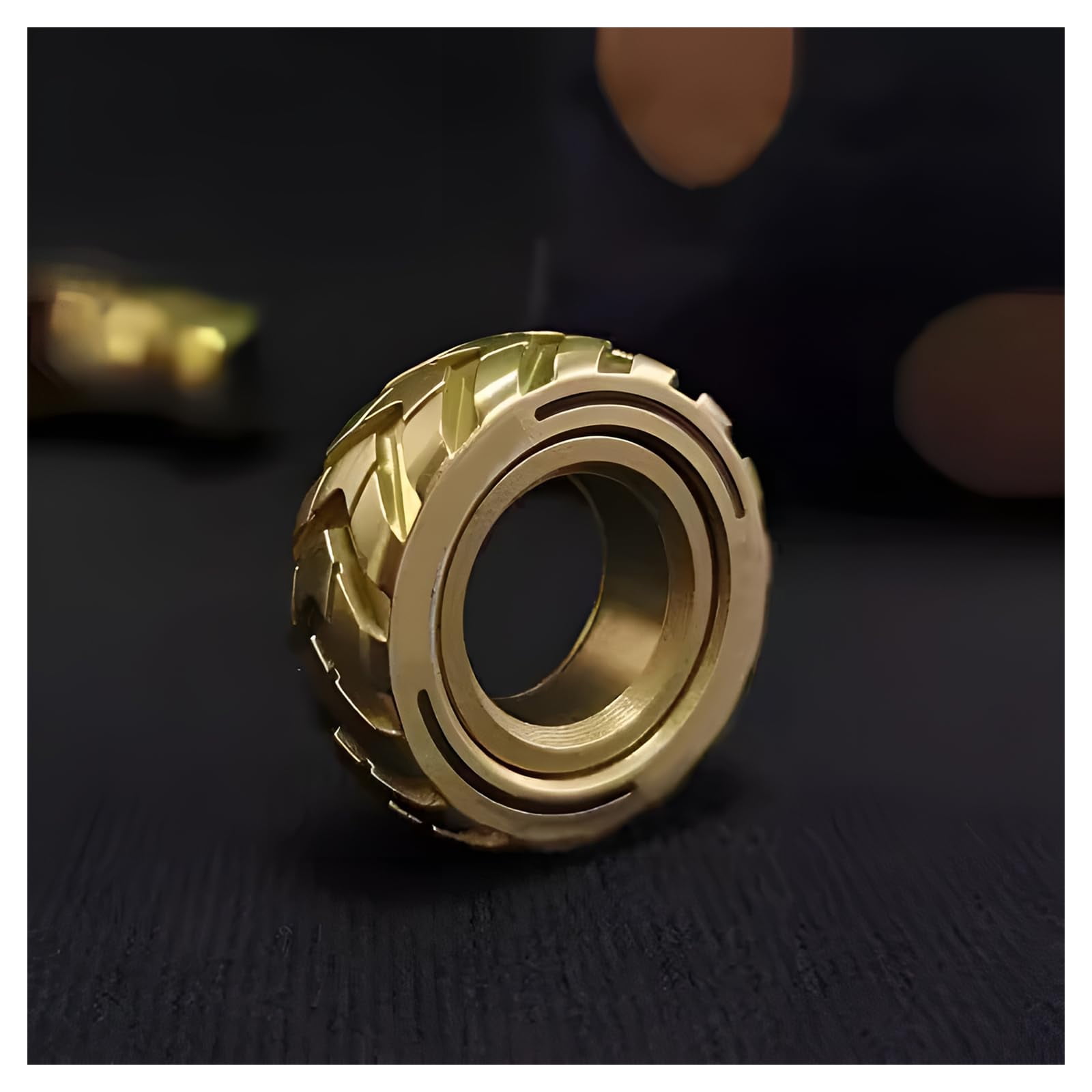 WLQ Dual Function Stainless Steel Motorcycle Tire Fidget Ring, 2024 New ...