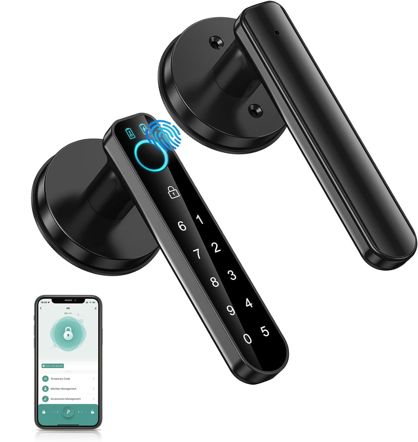 WLQ Fingerprint Door Lock-Smart Door knob,biometric Door Lock,with ...