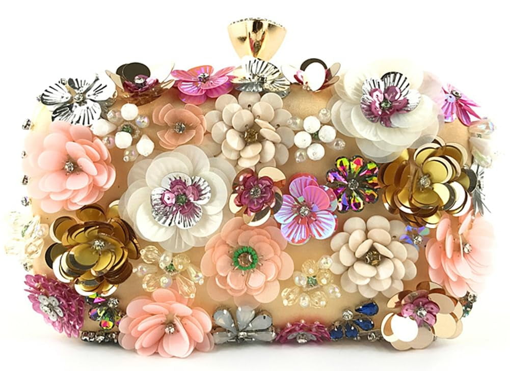 WLQ Flower Clutch Evening Bag Fancy Floral Evening Bag Purse Colorful ...