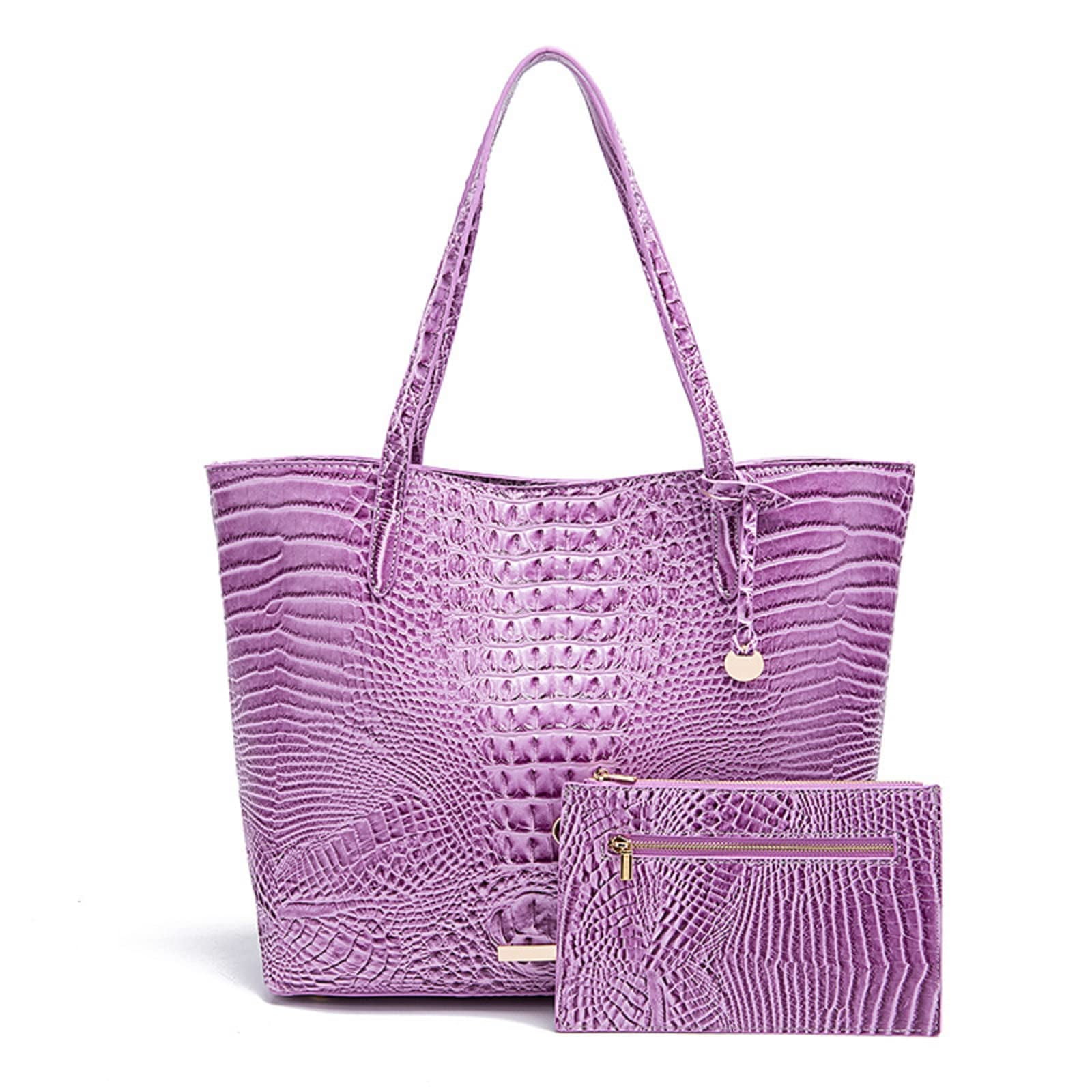 WLQ Leather Crocodile-Embossed Pattern With Women Handbags Large Tote ...